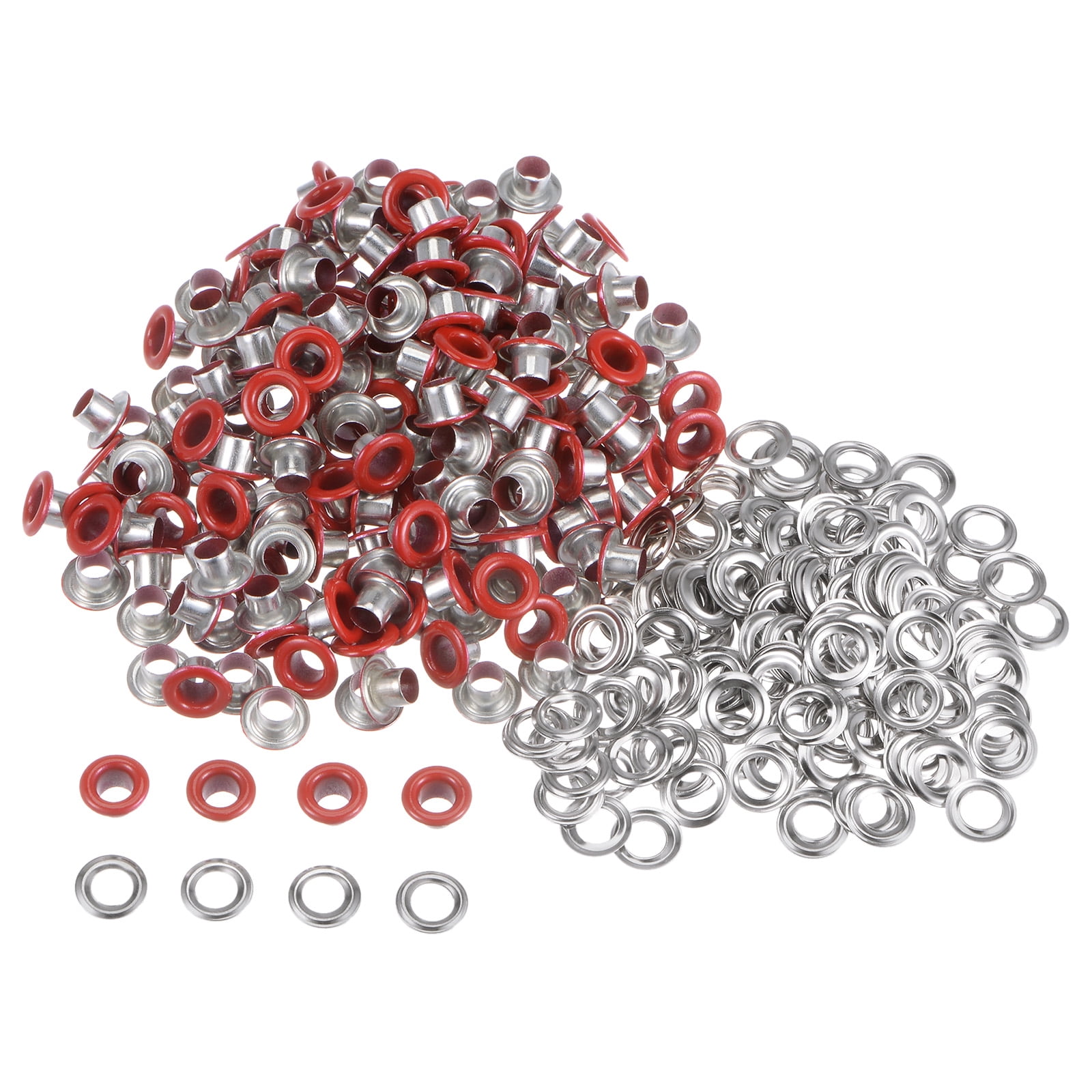 Uxcell 300 Set Grommets Kit Metal Eyelets 4mm 1/6" Hole Tiny Grommet ...