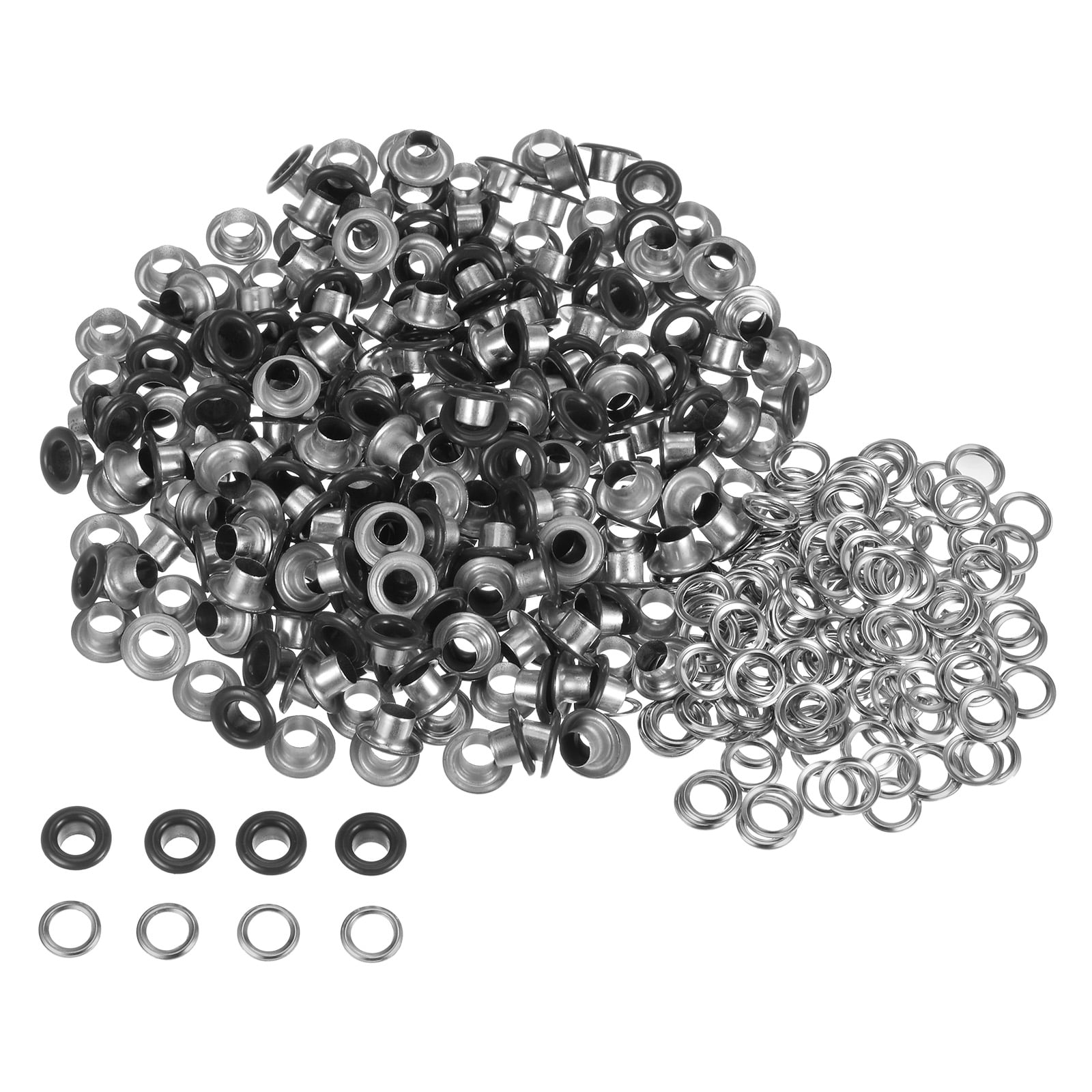 Uxcell 300set Grommets Kit Metal Eyelets 5mm 1/5" Hole Tiny Grommet for ...