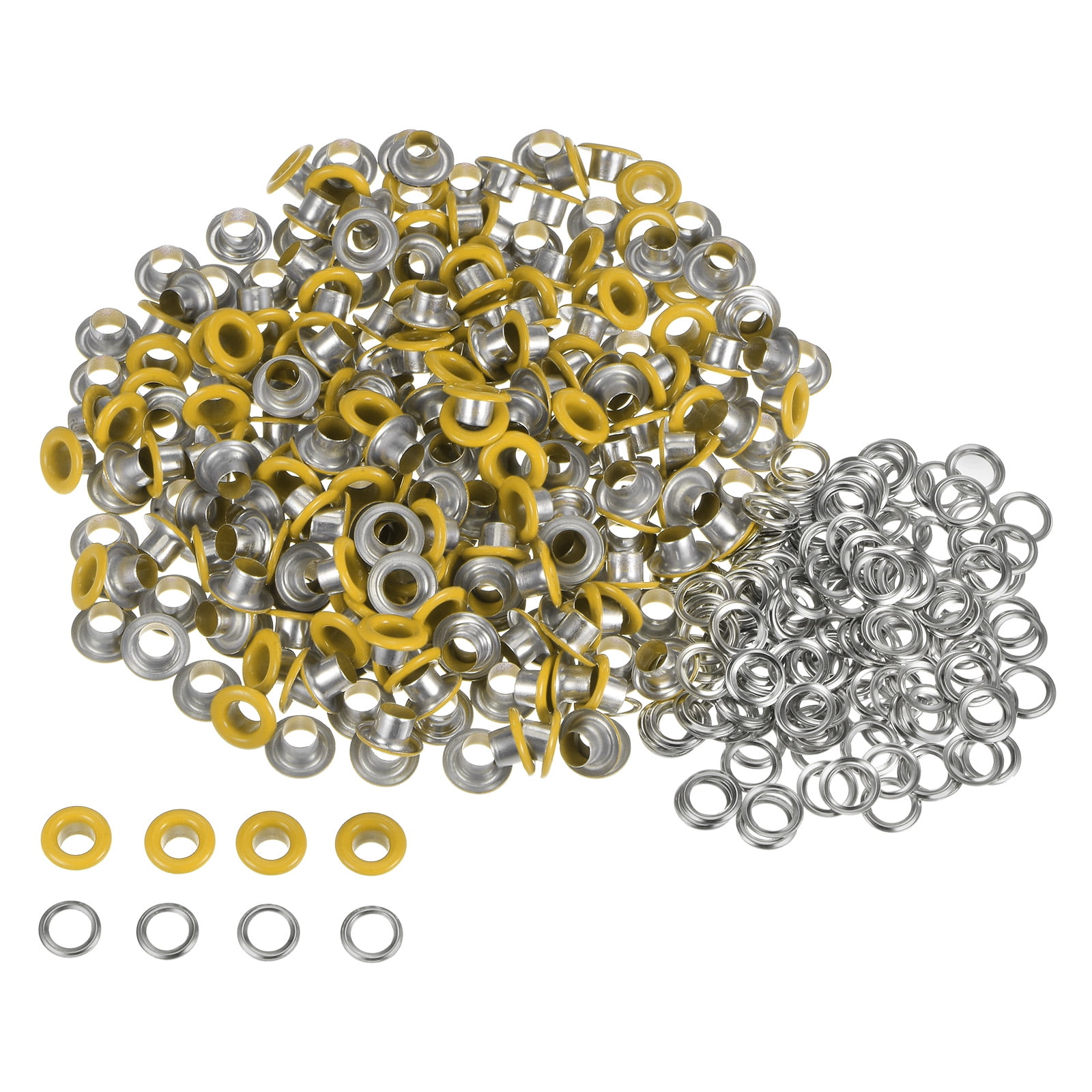 Uxcell 300set Grommets Kit Metal Eyelets 5mm 1/5" Hole Tiny Grommet for ...