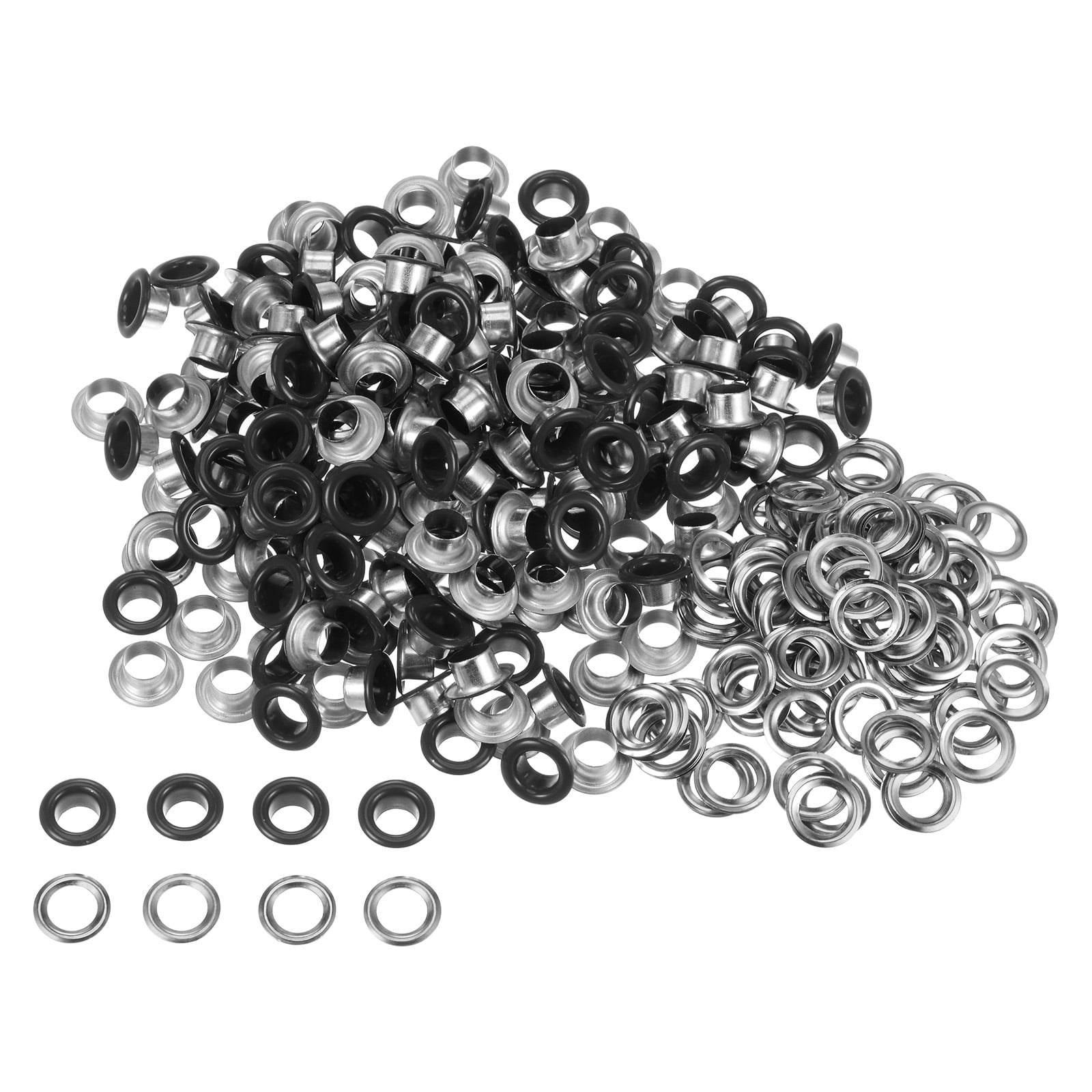Uxcell 300set Grommets Kit Metal Eyelets 6mm 1/4" Hole Tiny Grommet for ...