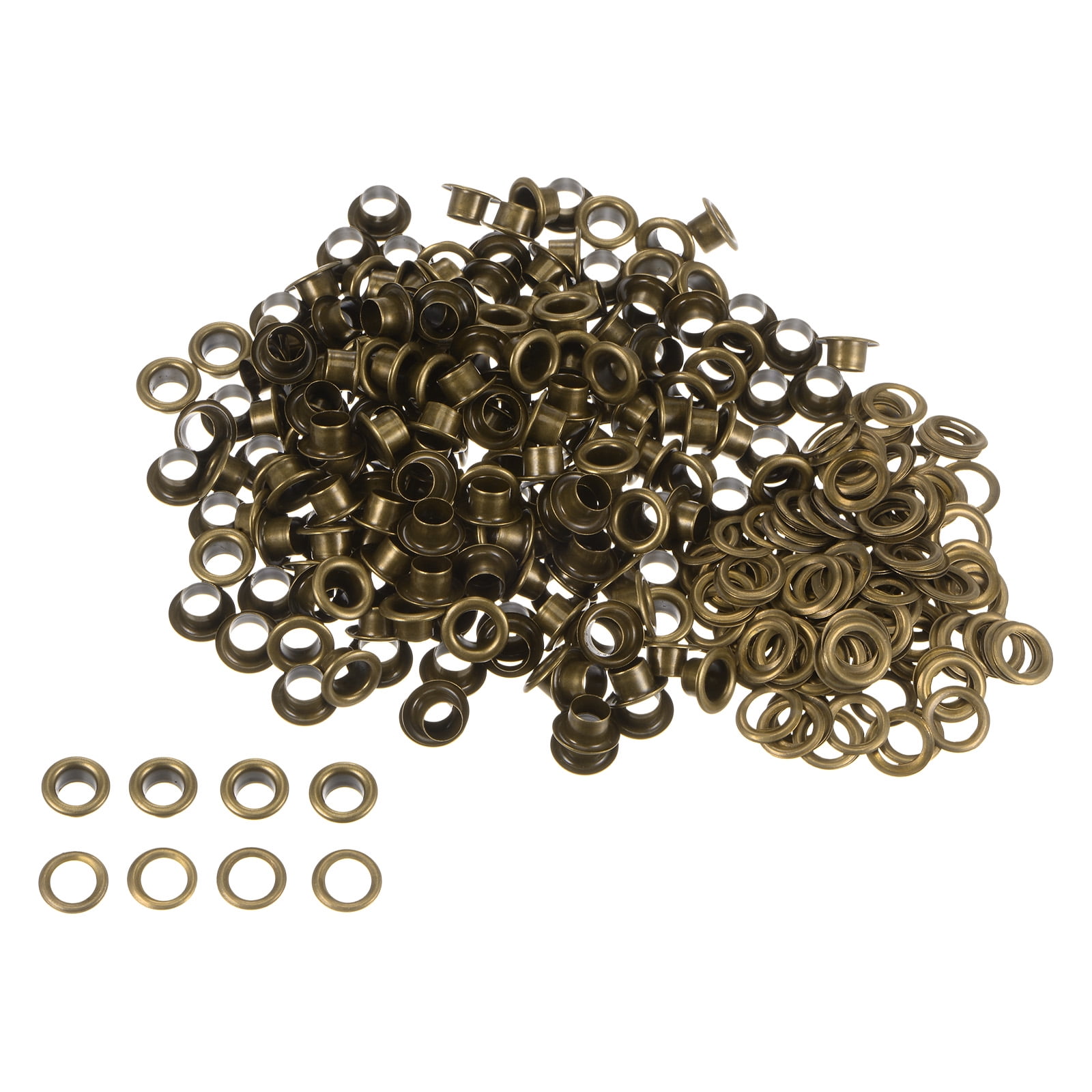Uxcell 300set Grommets Kit Metal Eyelets 6mm 1/4" Hole Tiny Grommet for ...