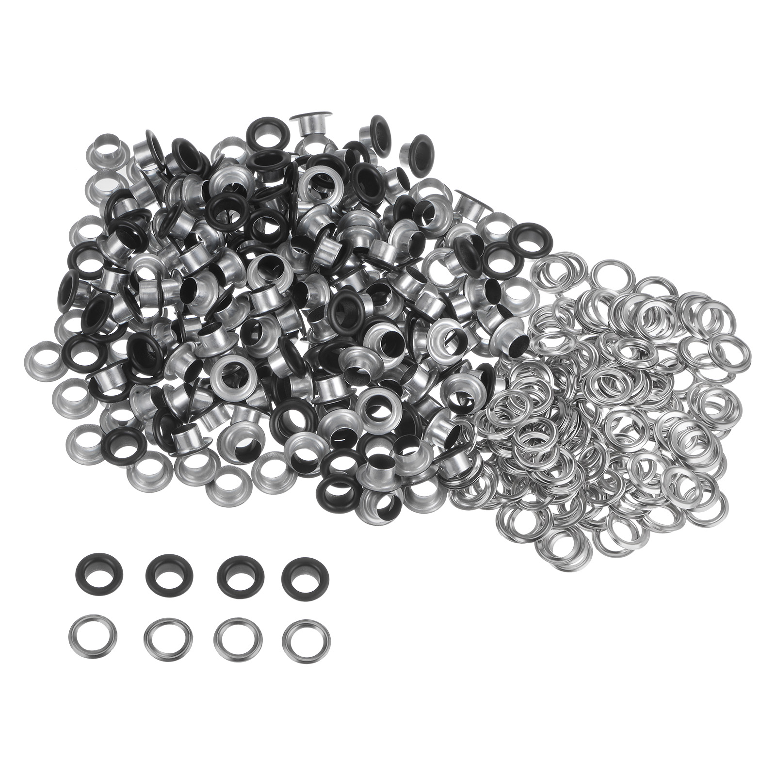 Uxcell 300set Grommets Kit Metal Eyelets 6mm 1/4" Hole Tiny Grommet for ...