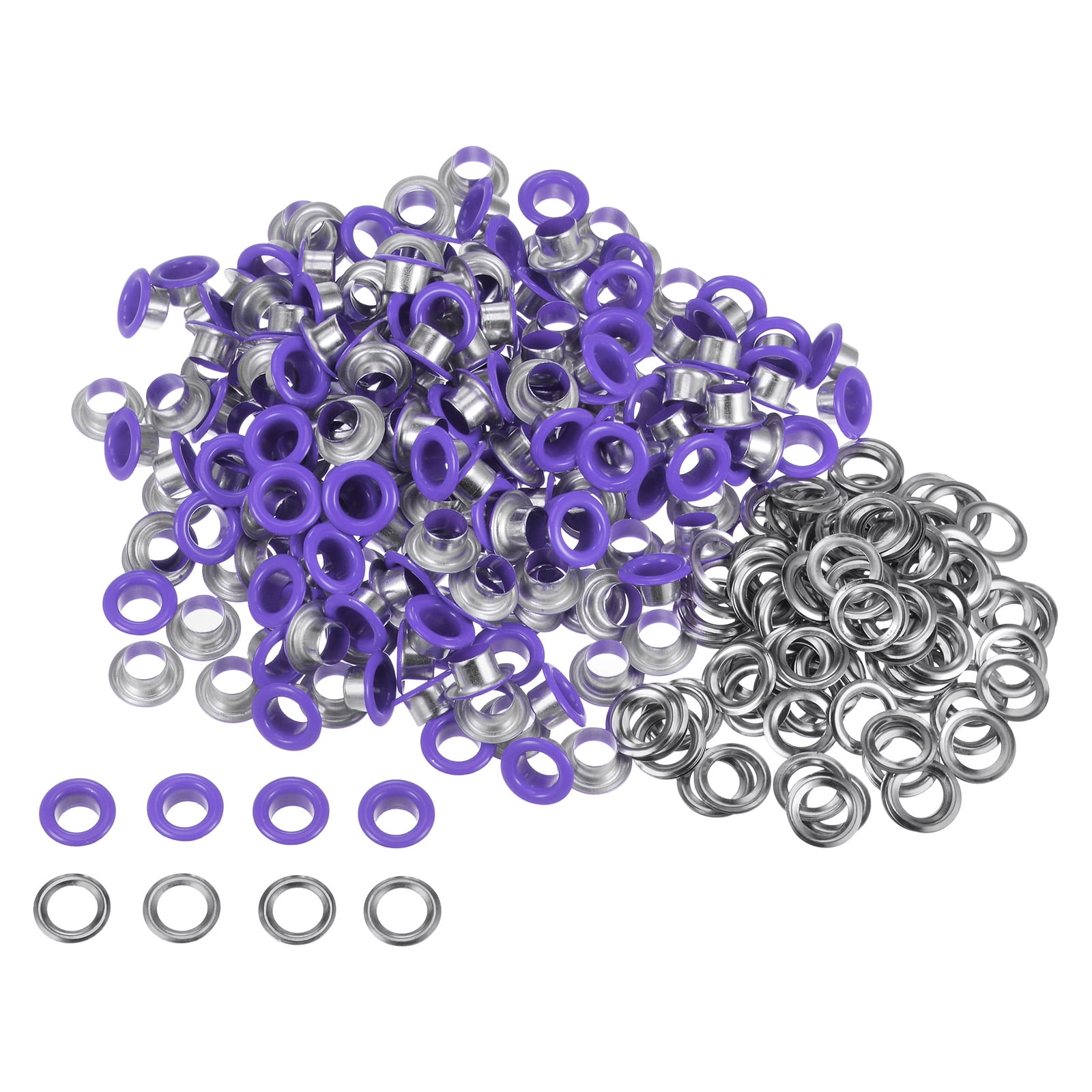 Uxcell 300set Grommets Kit Metal Eyelets 6mm 1/4" Hole Tiny Grommet for ...