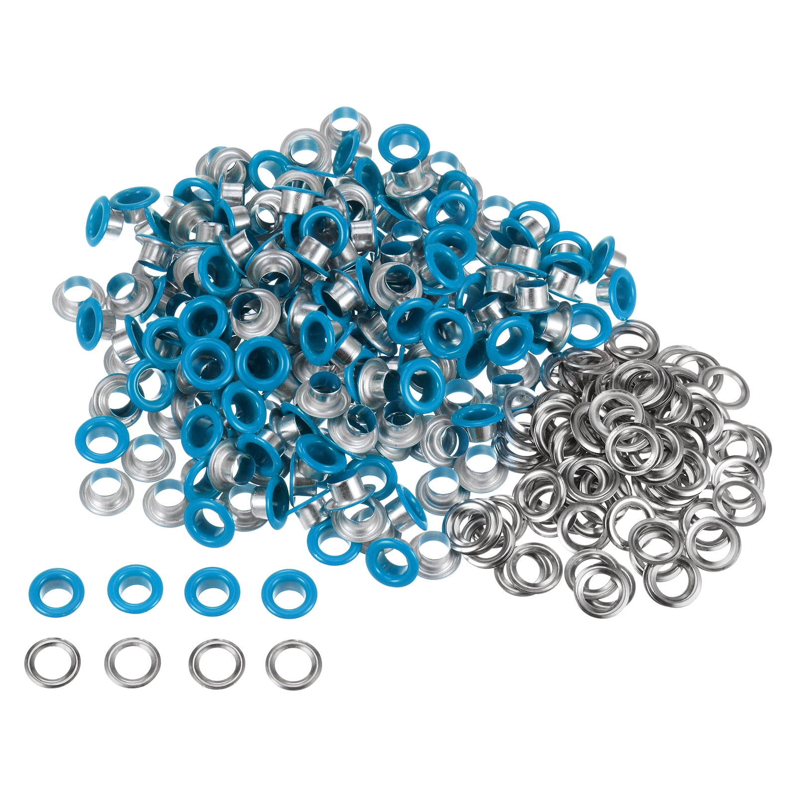 Uxcell 300set Grommets Kit Metal Eyelets 6mm 1/4" Hole Tiny Grommet for ...