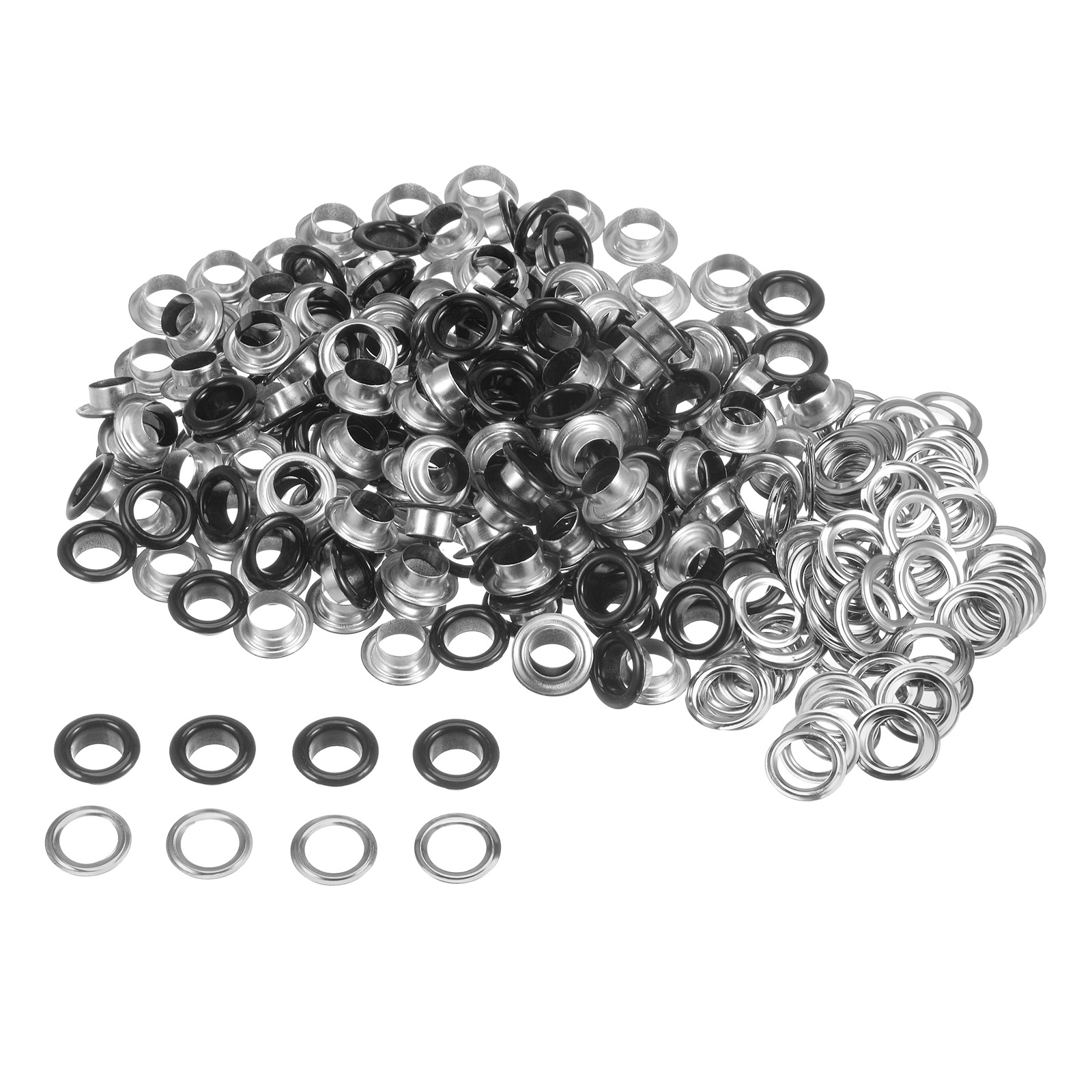 Uxcell 300set Grommets Kit Metal Eyelets 8mm 3/10" Hole Tiny Grommet ...