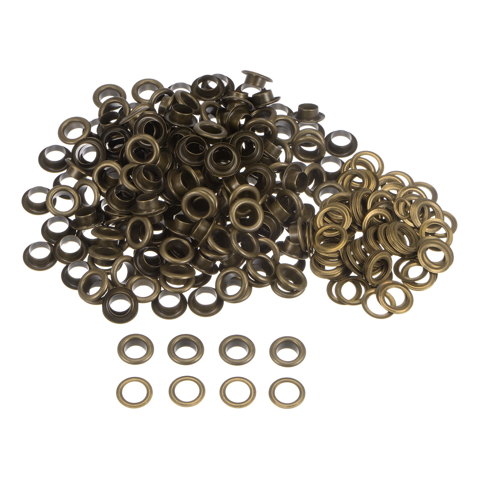 Uxcell 300set Grommets Kit Metal Eyelets 8mm 3/10" Hole Tiny Grommet ...