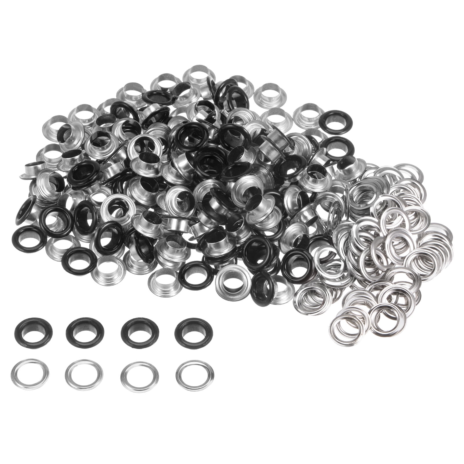 Uxcell 300set Grommets Kit Metal Eyelets 8mm 3/10" Hole Tiny Grommet ...