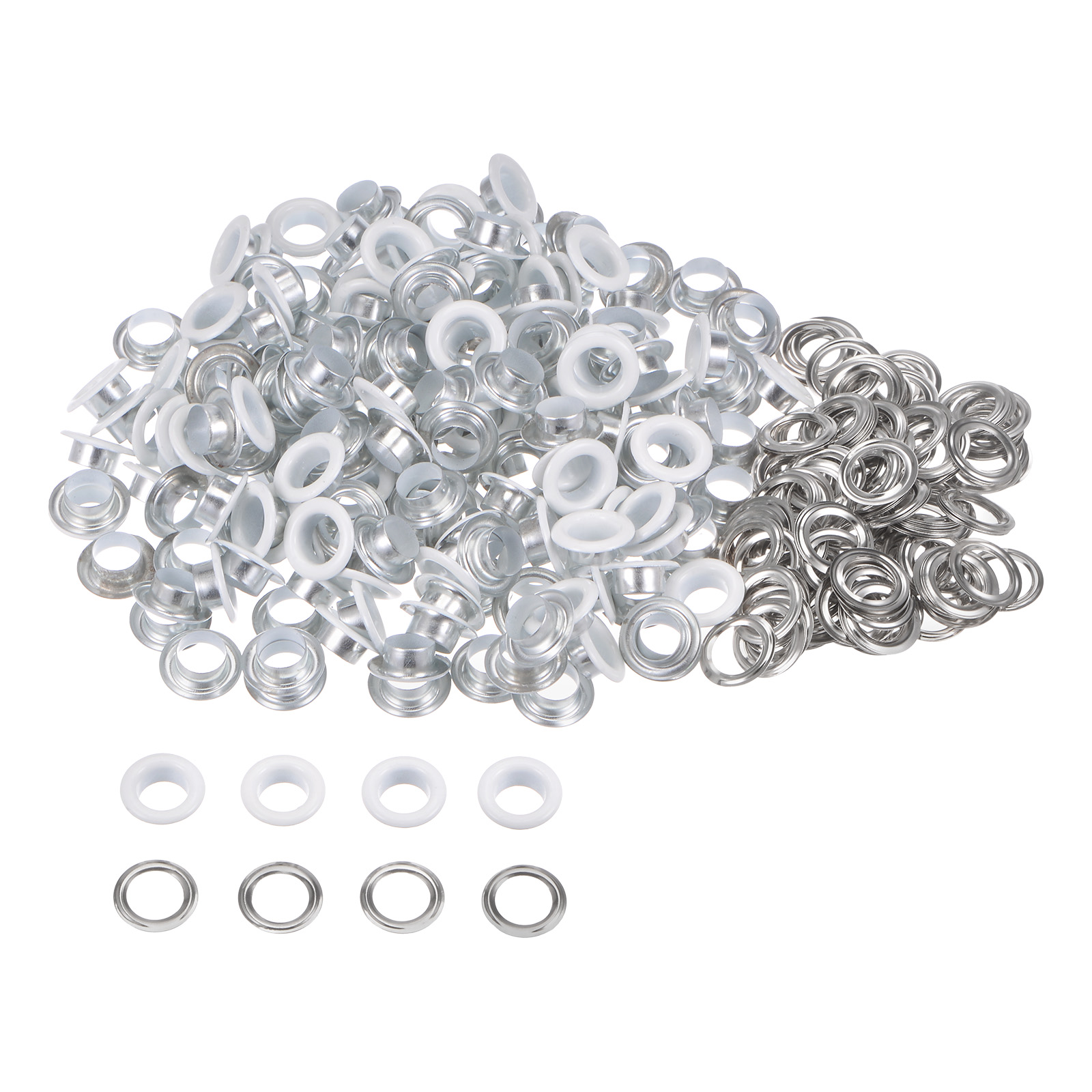 Uxcell 300set Grommets Kit Metal Eyelets 8mm 3/10" Hole Tiny Grommet ...