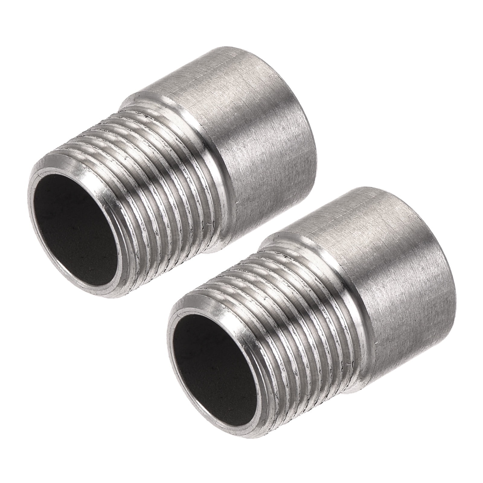 Uxcell 304 Stainless Steel 3/8 NPT Male Half Threaded Weldable Weld ...