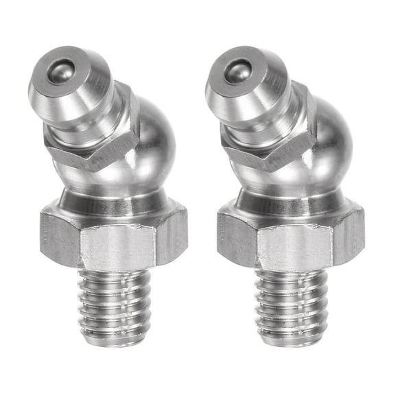Uxcell 304 Stainless Steel 45 Degree Hydraulic Grease Fittings M6 x 1mm ...