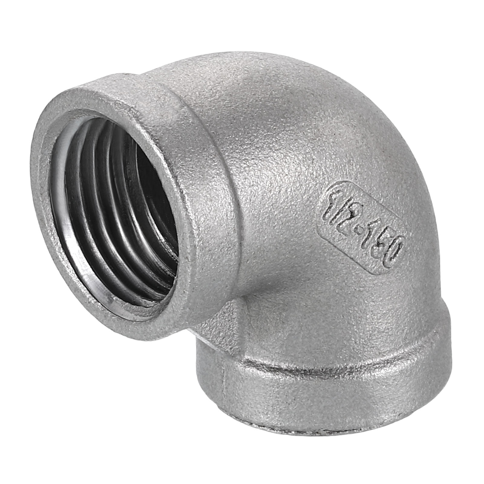 Uxcell 304 Stainless Steel 90 Degree Elbow Fittings G1/2 Female to Female Threaded Adapter Pipe ...