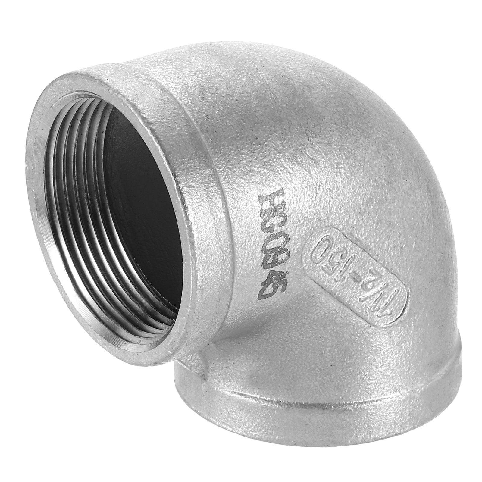 Uxcell 304 Stainless Steel 90 Degree Elbow Fittings NPT 1-1/2 Female to Female Threaded Adapter ...