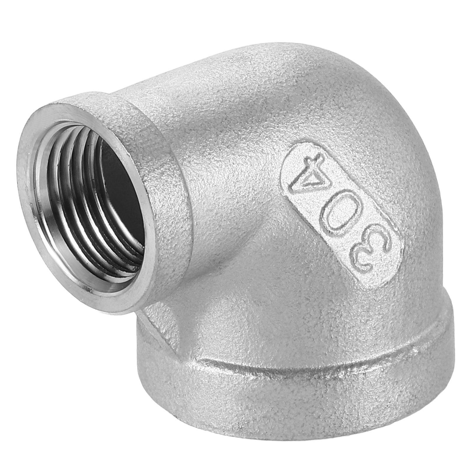 Uxcell 304 Stainless Steel 90 Degree Elbow Fittings NPT 1 x NPT 1/2 Female to Female Threaded ...