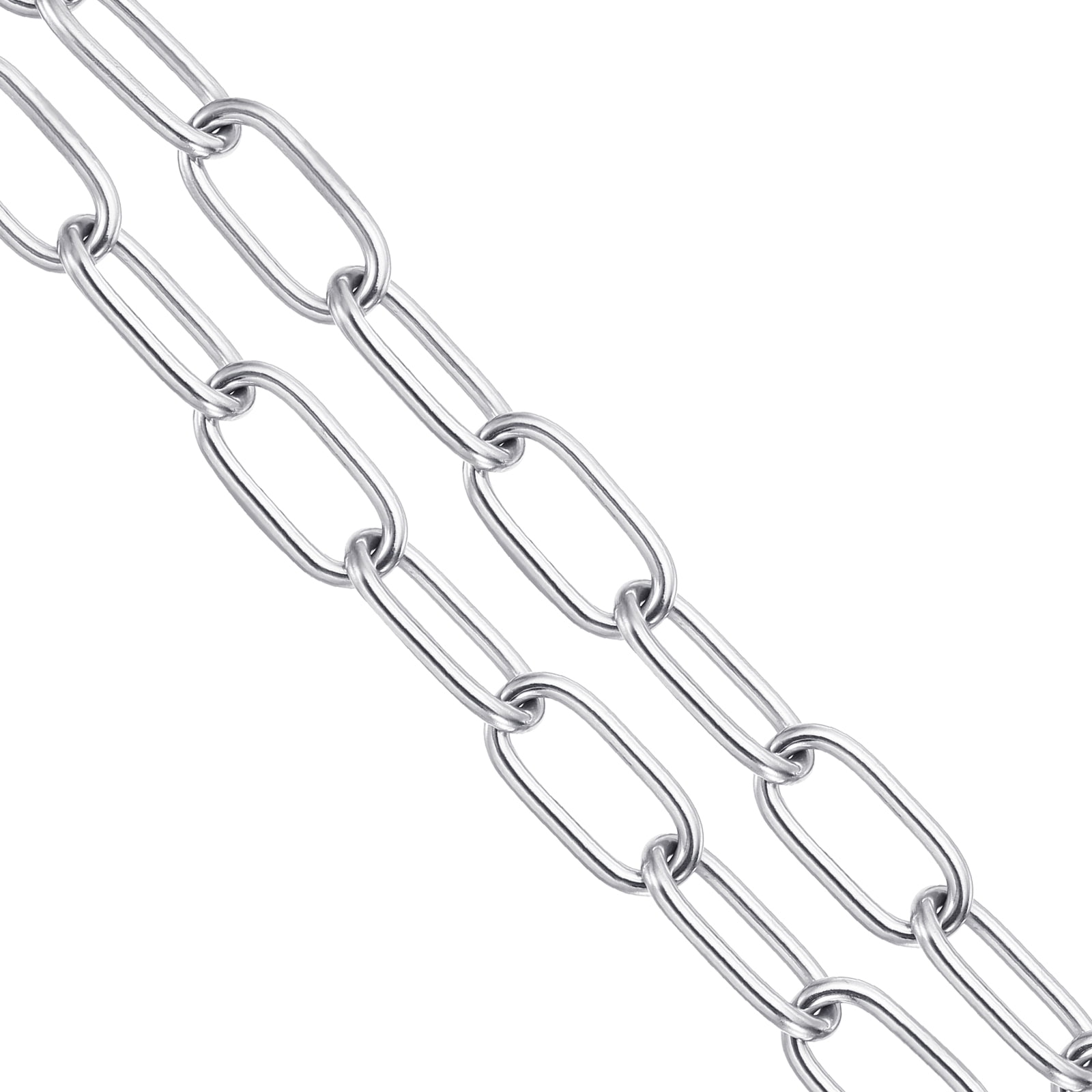 Uxcell 304 Stainless Steel Coil Chain, 2/25 Inch x 6.6 Ft, Metal Plain ...