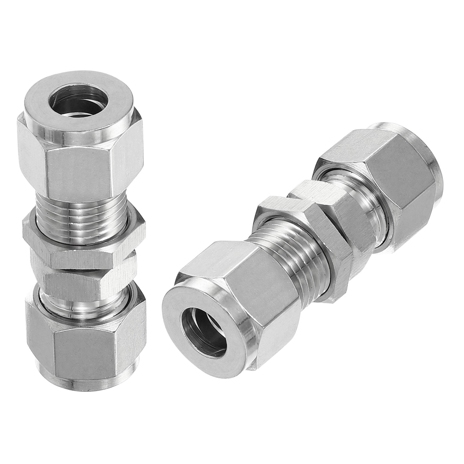 Uxcell 304 Stainless Steel Double Ferrule Compression Tube Fitting 3/8 ...