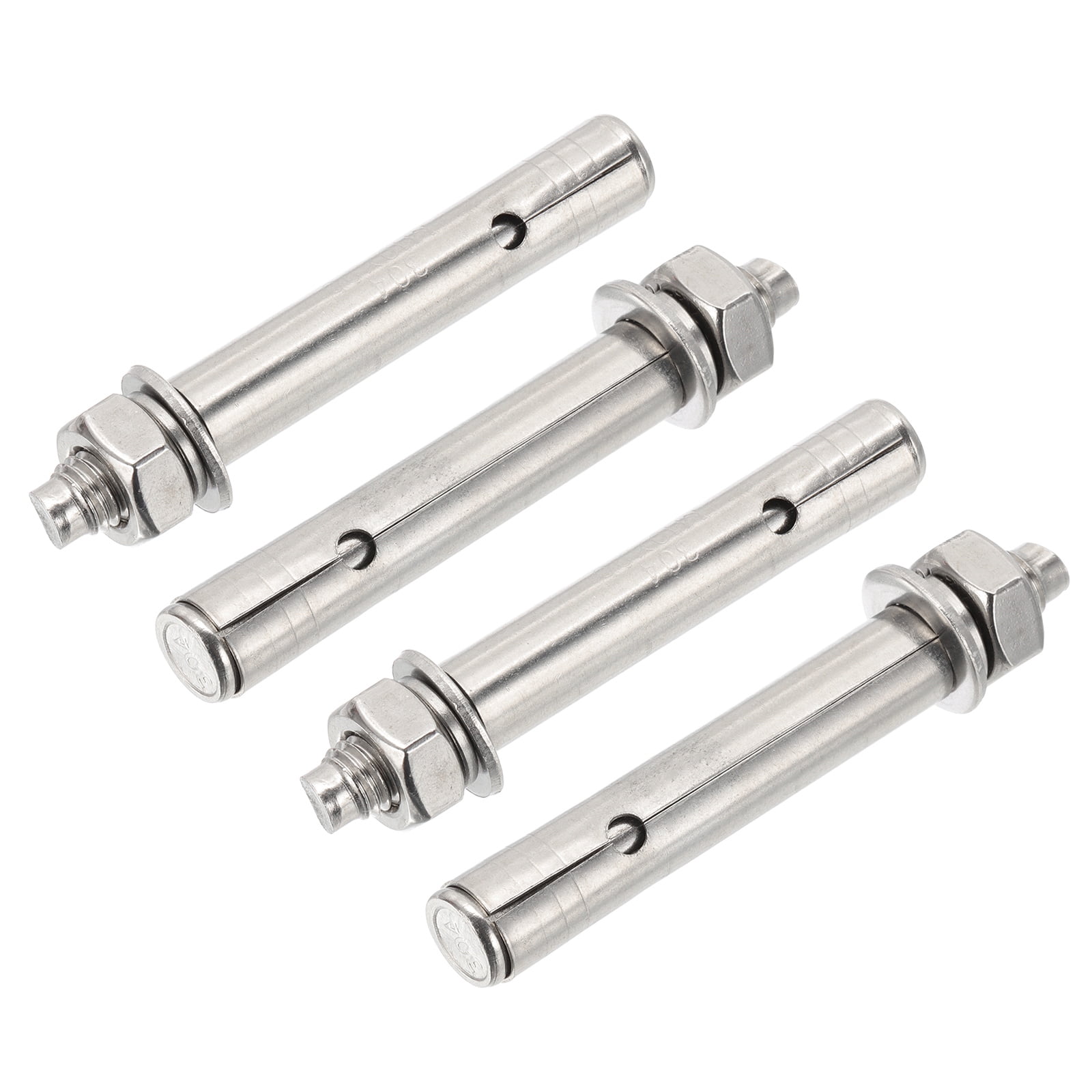 Uxcell 304 Stainless Steel Expansion Bolts, External Hex Screw Bolt for Concrete Drywall M10 x ...