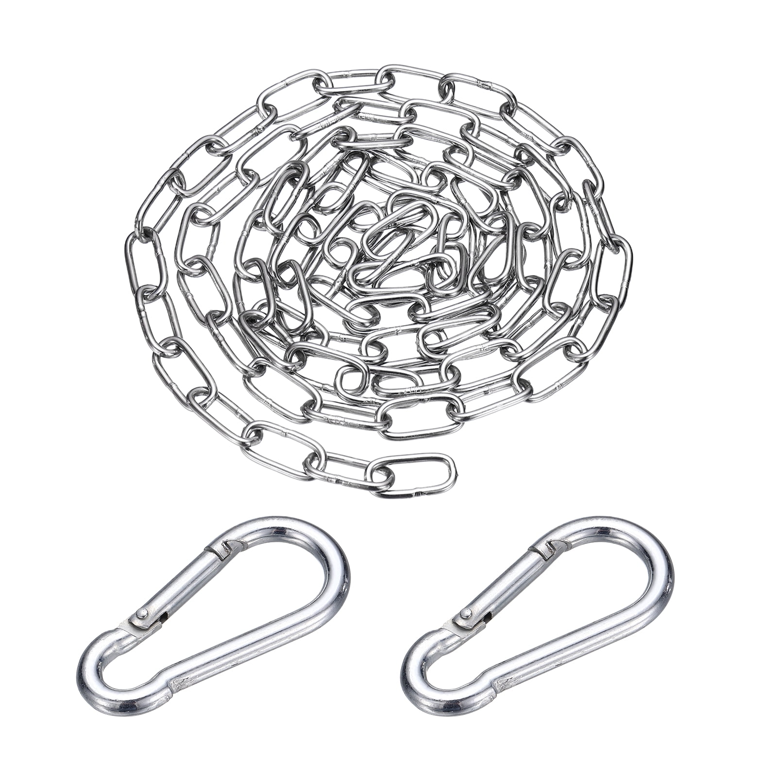 Uxcell 304 Stainless Steel Link Chain with 2 Hook (1/8" x 9.8 ft / 3 m ...