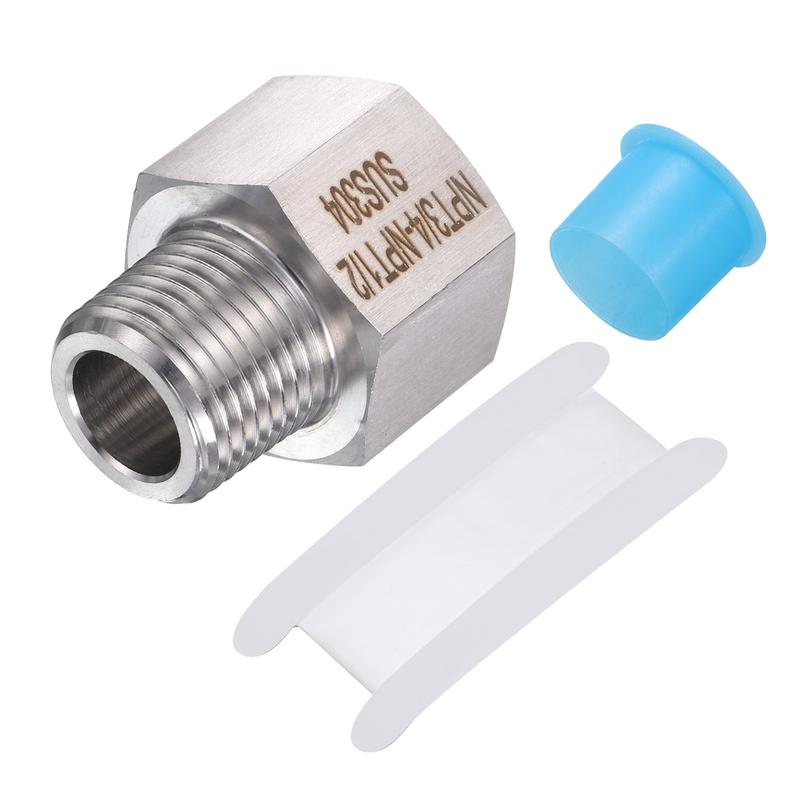 Uxcell 304 Stainless Steel Pipe Fitting Adapter, 3/4" NPT Female to 1/2 ...