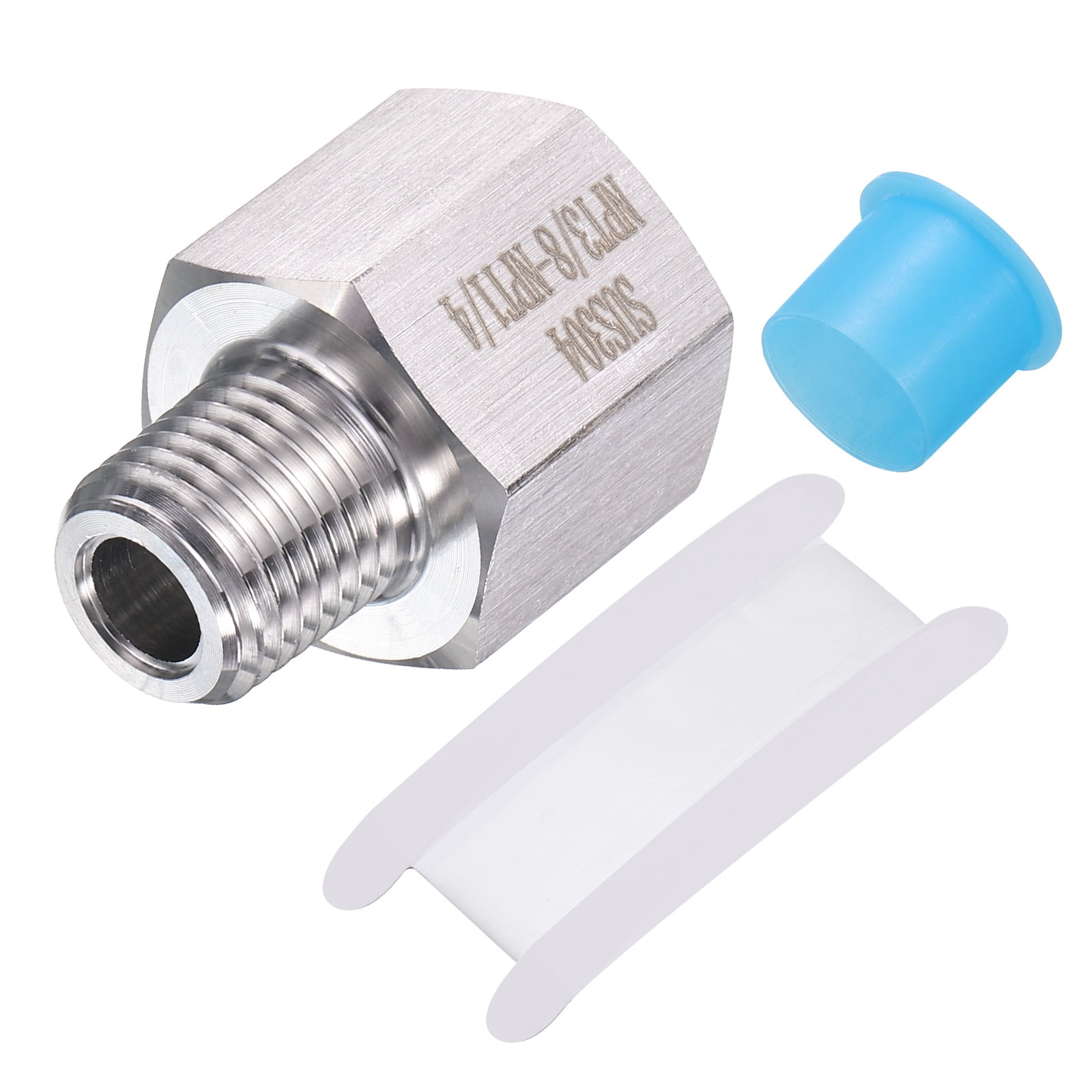 Uxcell 304 Stainless Steel Pipe Fitting Adapter, 3/8" NPT Female to 1/4 ...