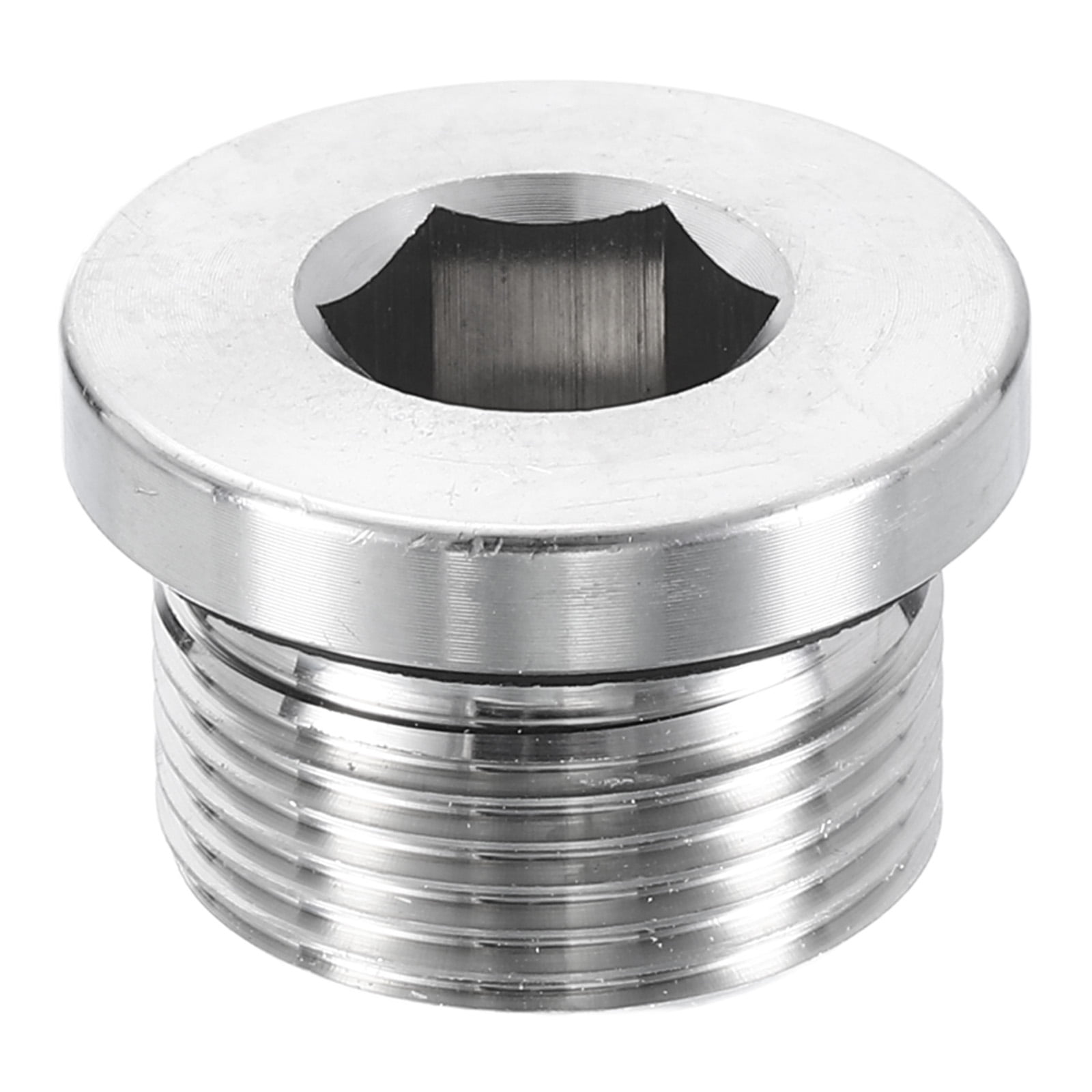 Uxcell 304 Stainless Steel Pipe Plug Fitting M24x1.5 Metric Male Thread Inner Hex Head Cap ...