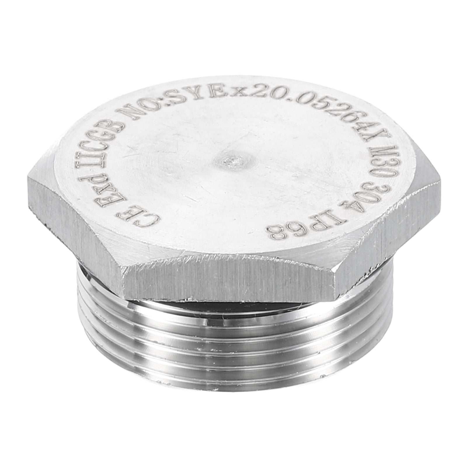 Uxcell 304 Stainless Steel Pipe Plug Fitting M30x1 Metric Male Thread Outer Hex Head Cap ...