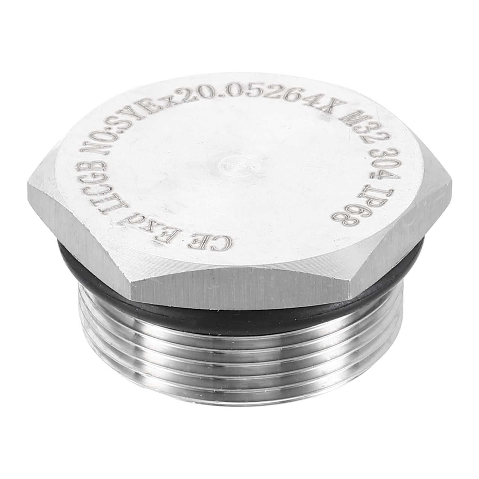 Uxcell 304 Stainless Steel Pipe Plug Fitting M32x1.5 Metric Male Thread Outer Hex Head Cap ...
