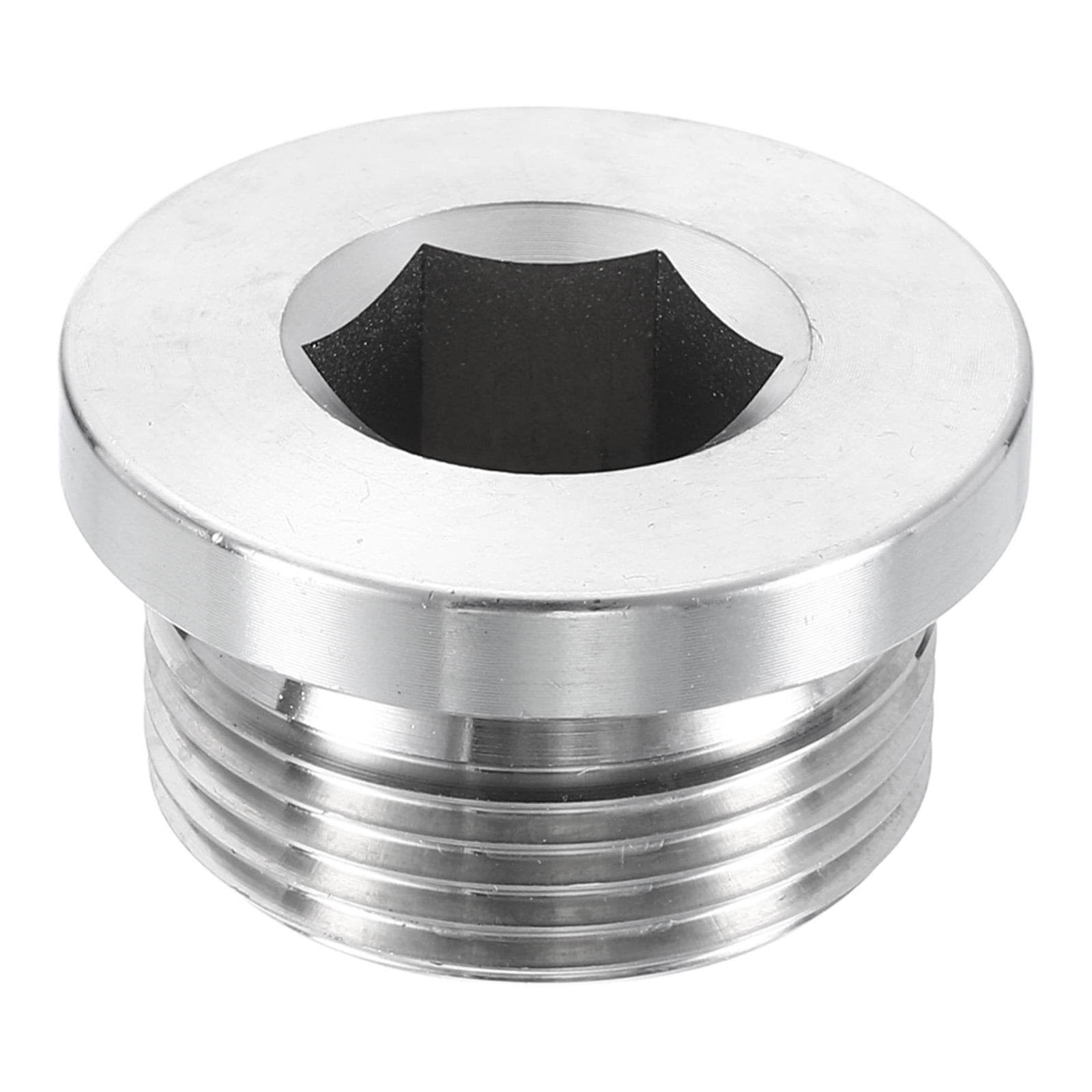 Uxcell 304 Stainless Steel Pipe Plug Fitting M33x2 Metric Male Thread Inner Hex Head Cap ...