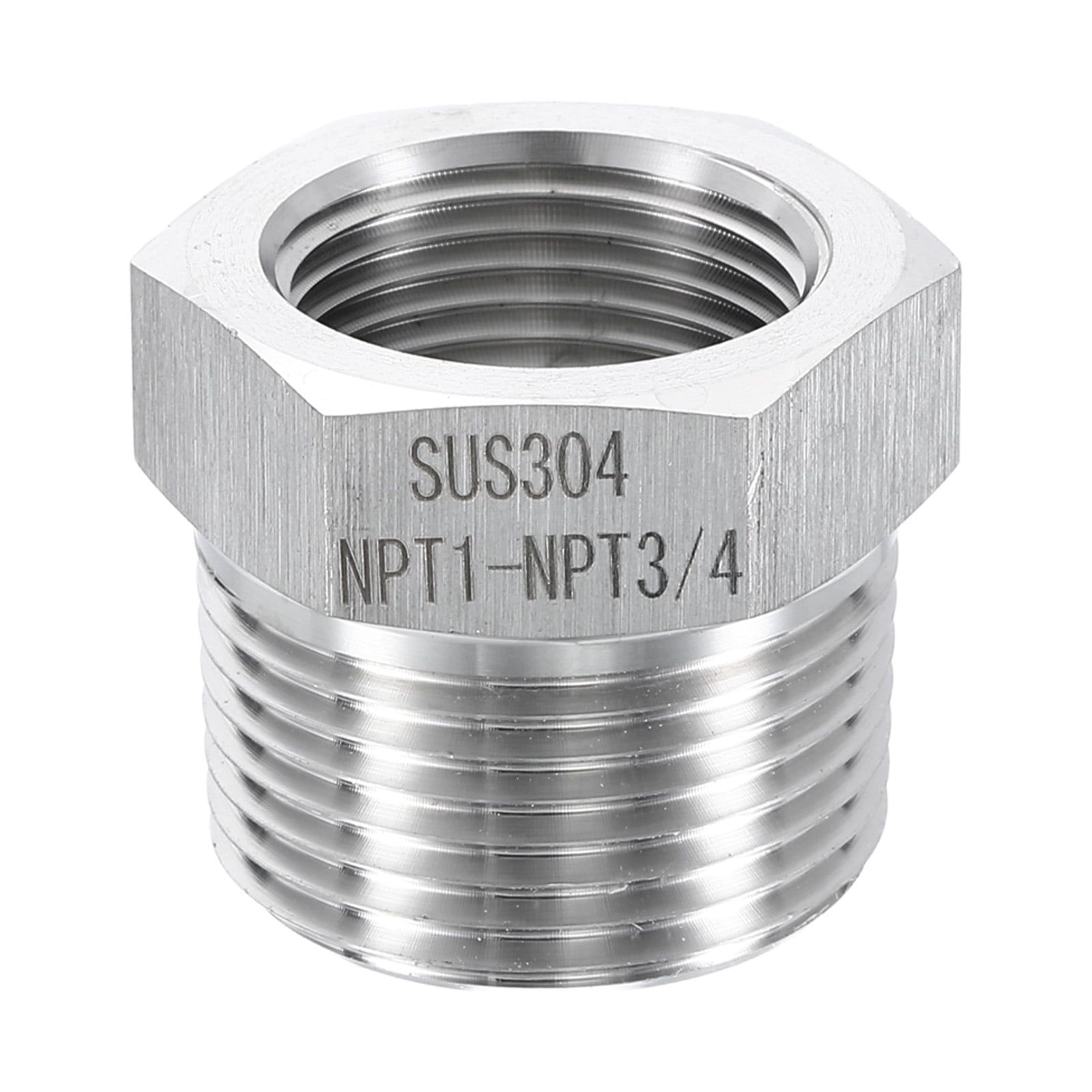 Uxcell 304 Stainless Steel Reducer Bushing 1" NPT Male x 3/4" NPT ...
