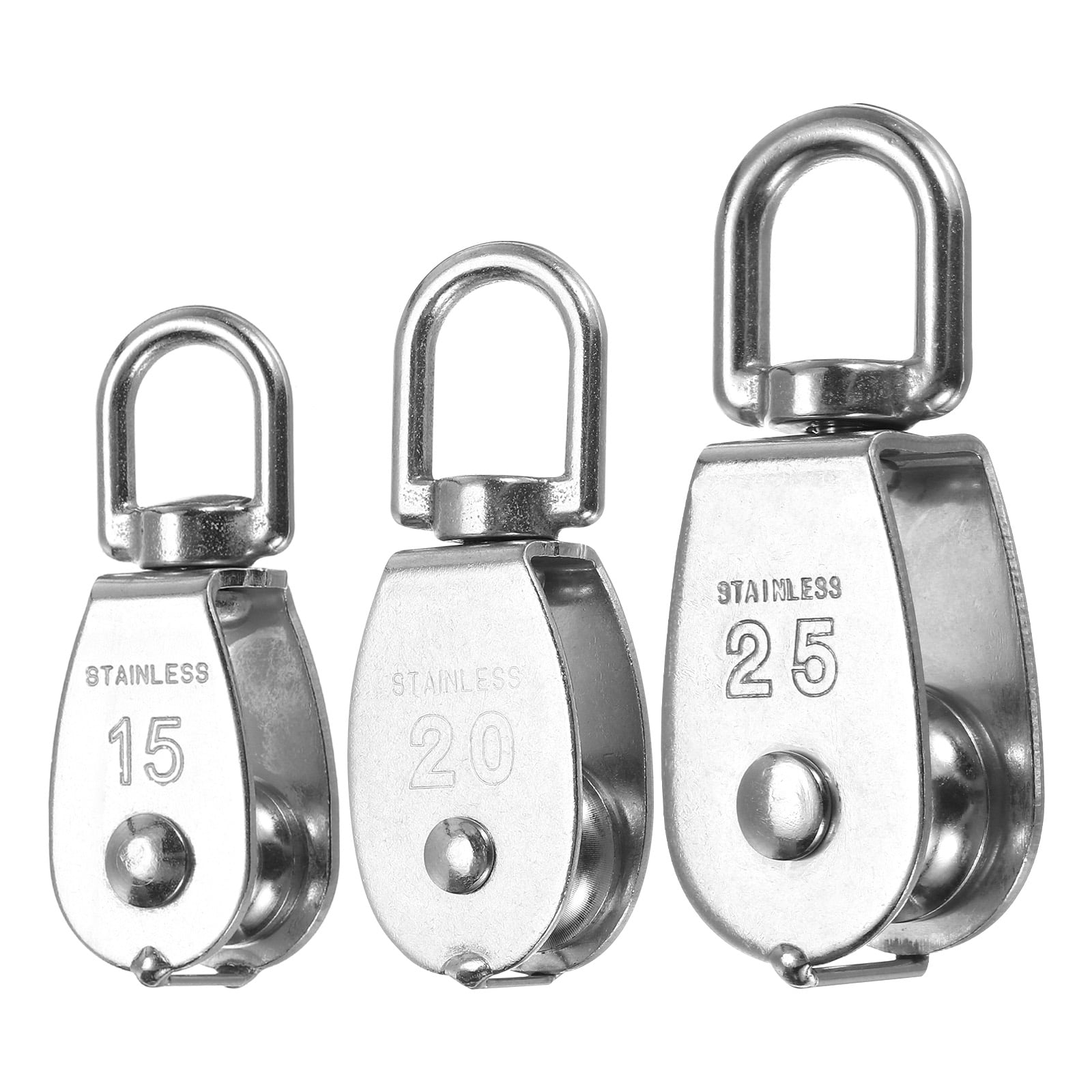 Uxcell 304 Stainless Steel Single Pulley Block Load 77/165/331lbs M15 ...