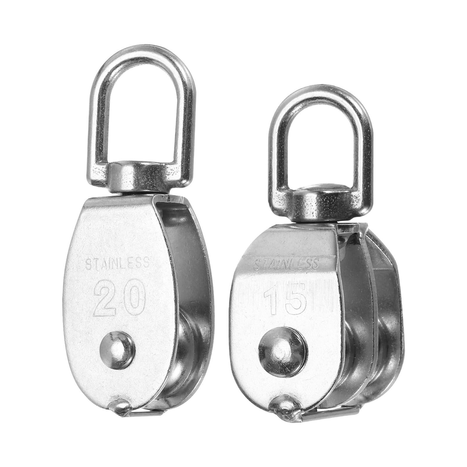 Uxcell 304 Stainless Steel Single Pulley Double Pulley Block Load 77 ...