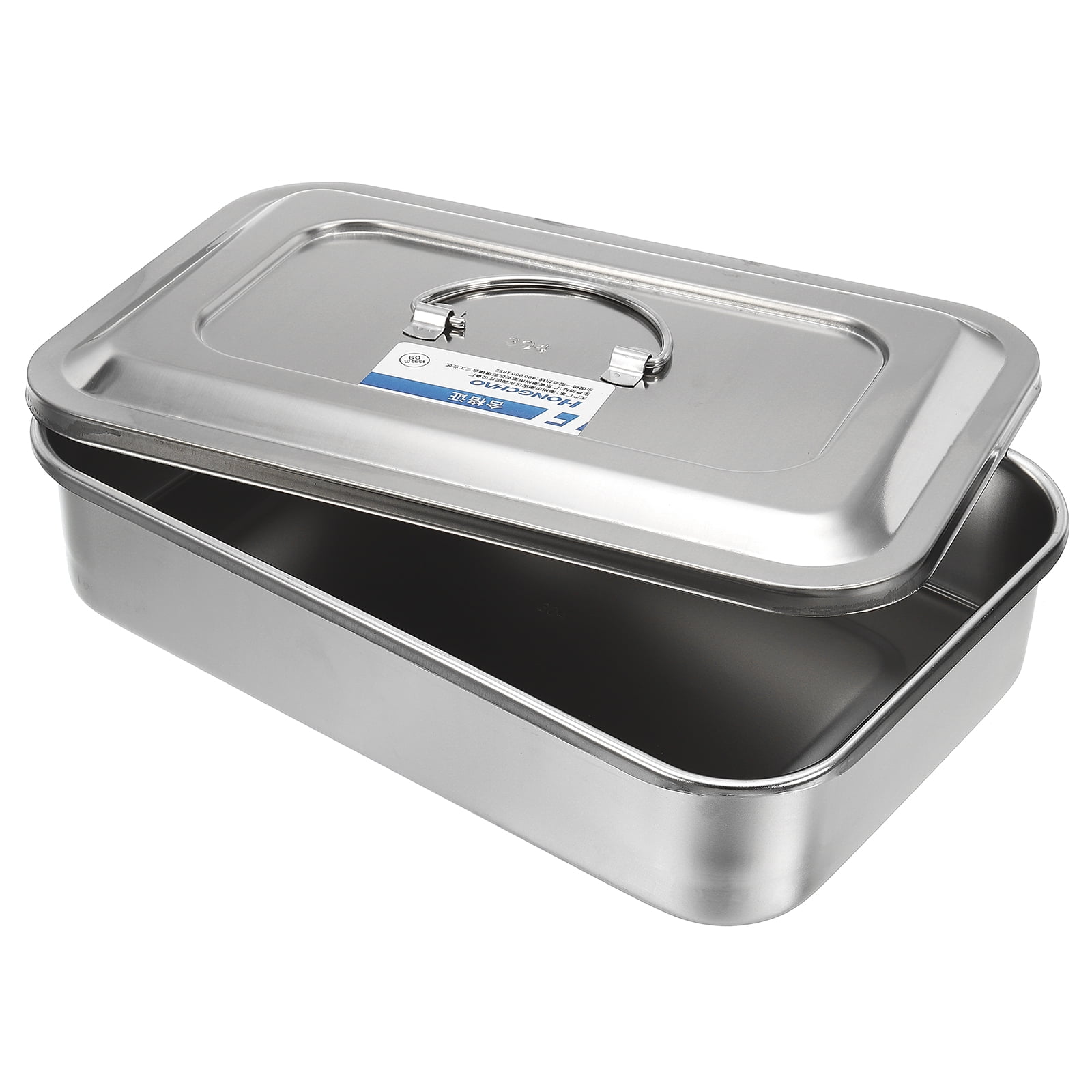 Uxcell 304 Stainless Steel Tray with Lid Handle 24x16cm Lab Instrument ...