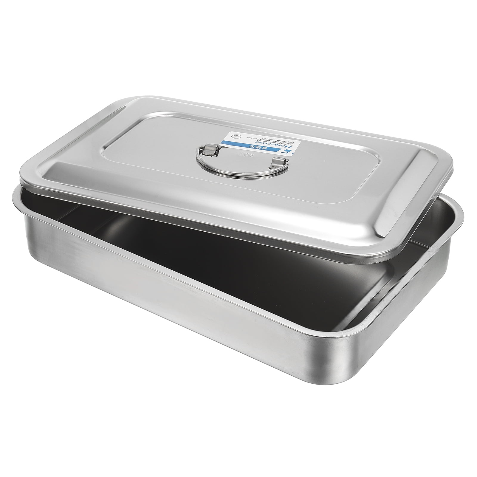 Uxcell 304 Stainless Steel Tray with Lid Handle, 30x20cm Lab Instrument ...