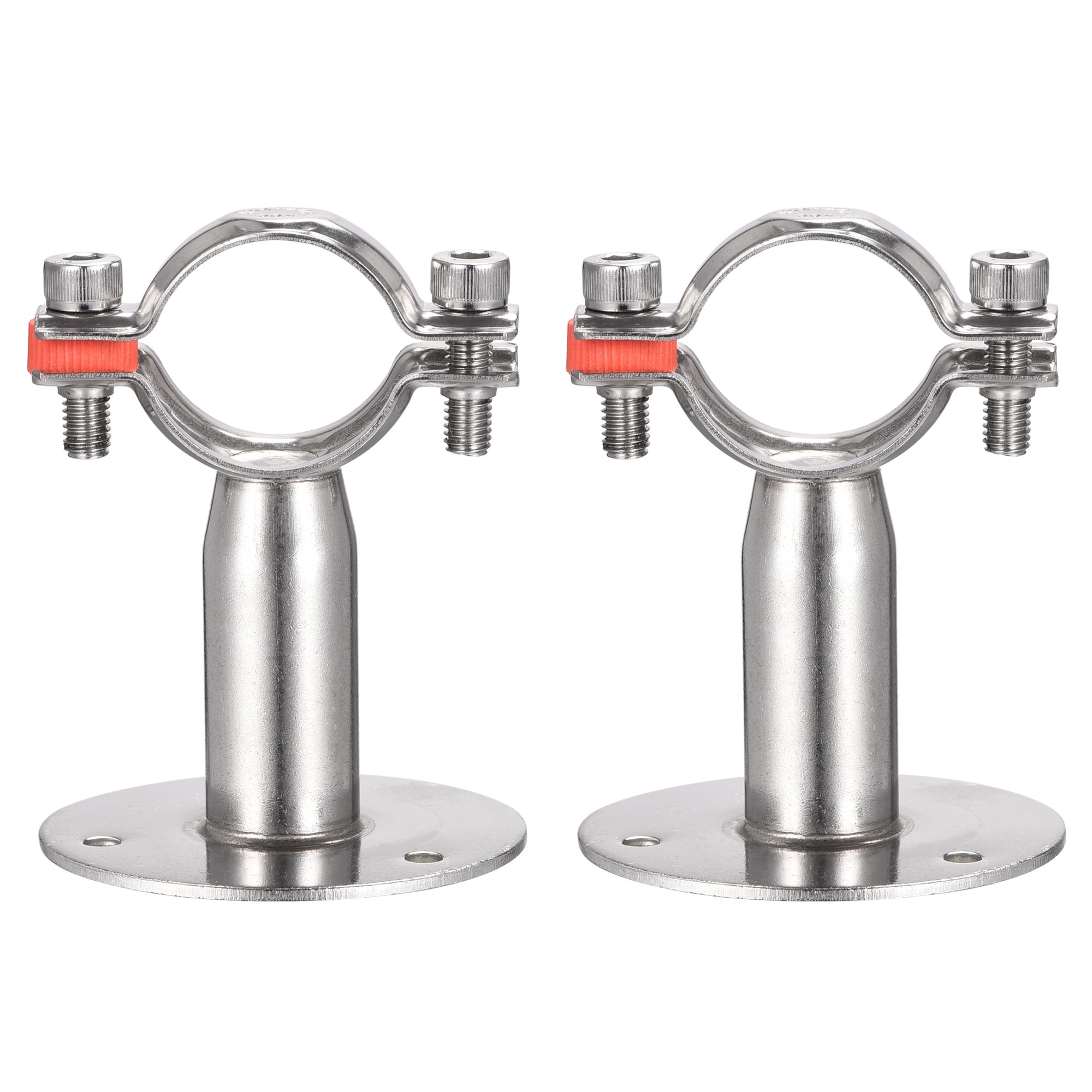 Uxcell 304 Stainless Steel Wall Mount Ceiling Mount Pipe Support Clamp ...