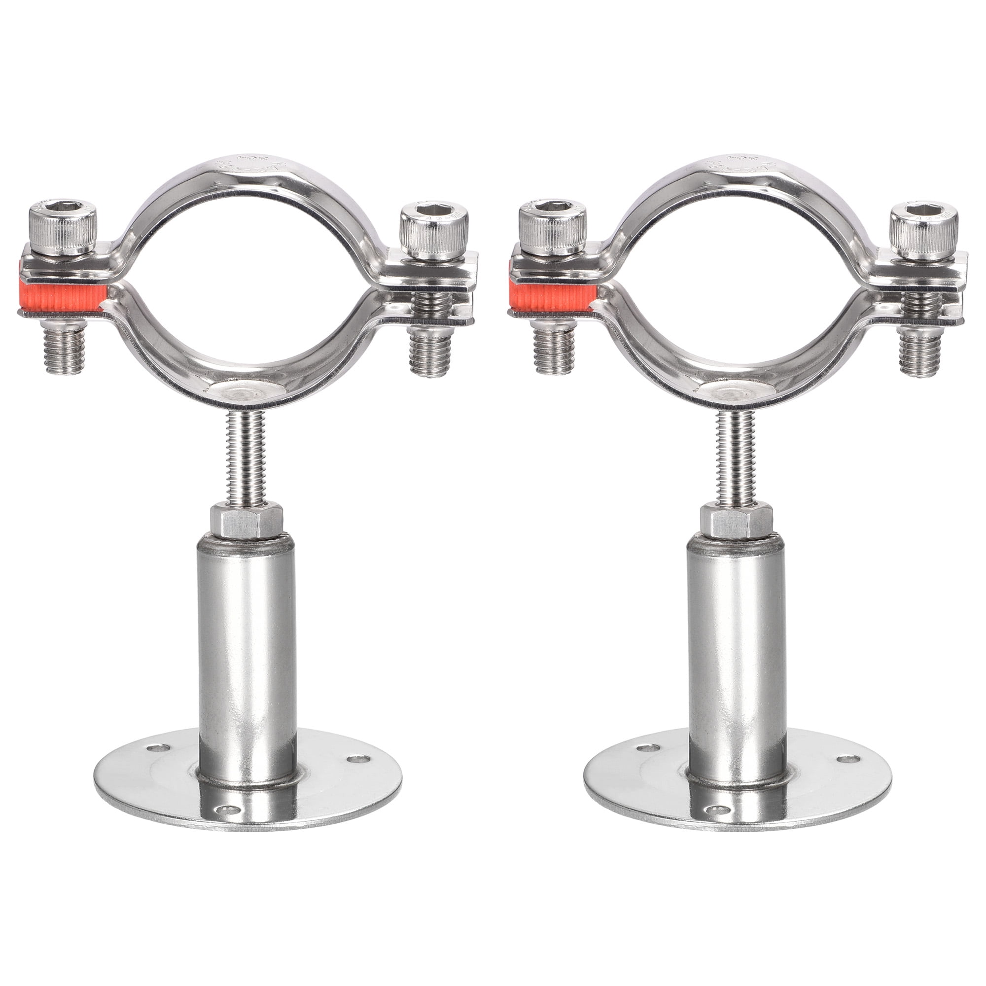 Uxcell 304 Stainless Steel Wall Mount Ceiling Mount Pipe Support for 42 ...