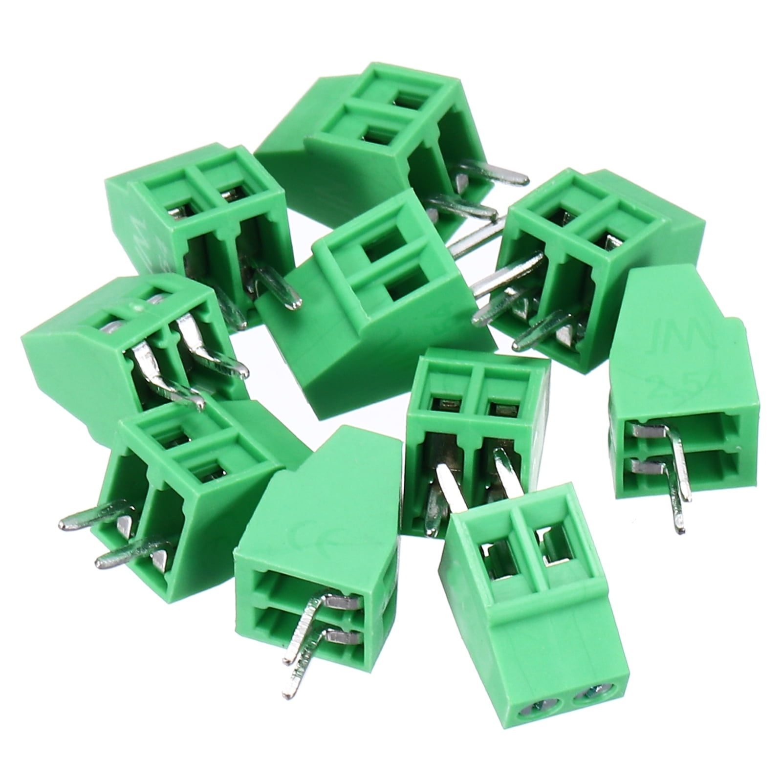 10PCS 2-Pin PCB Mount Screw Terminal Block Connectors 2.54mm/0.1inch Pitch Circuit Board ...