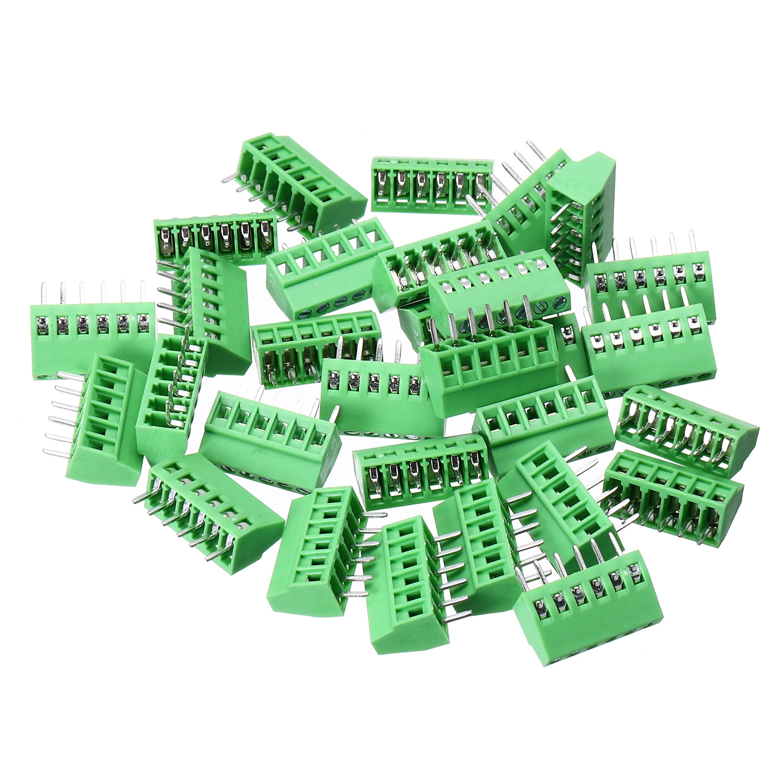 30PCS 6-Pin PCB Mount Screw Terminal Block Connectors 2.54mm/0.1inch ...