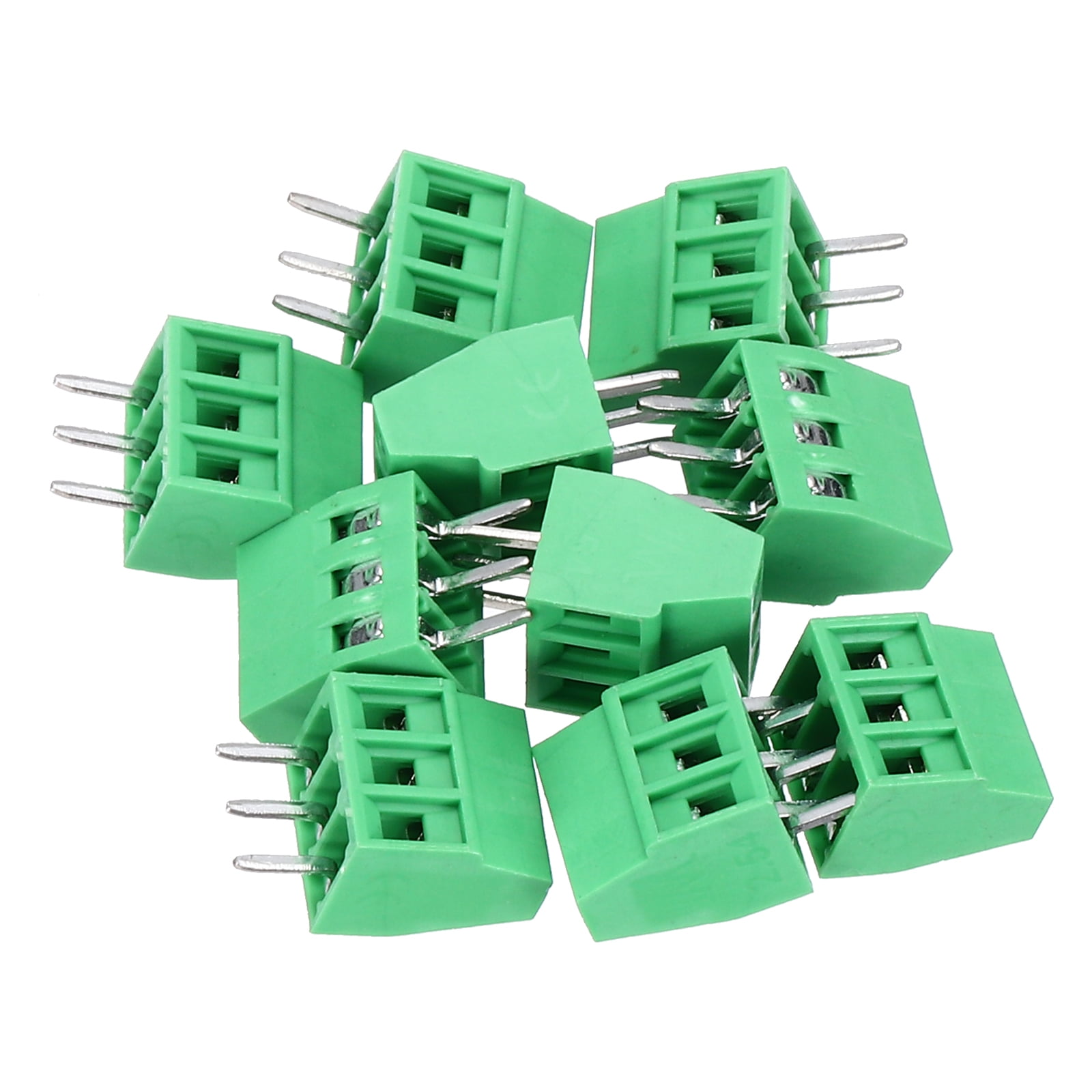10PCS 3-Pin PCB Mount Screw Terminal Block Connectors 2.54mm/0.1inch Pitch Circuit Board ...
