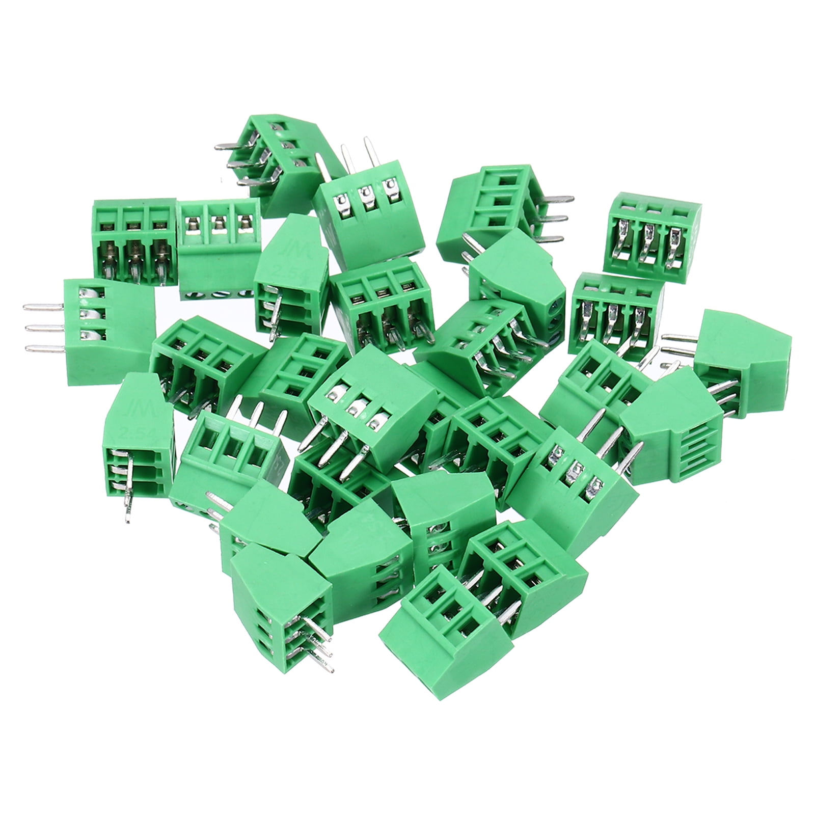 30PCS 3-Pin PCB Mount Screw Terminal Block Connectors 2.54mm/0.1inch Pitch Circuit Board ...