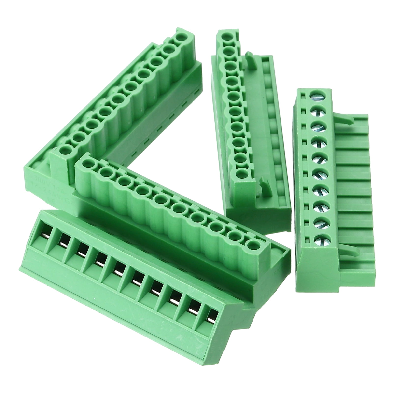 5PCS 10-Pin PCB Mount Screw Terminal Block Connectors 5.08mm/0.2inch ...