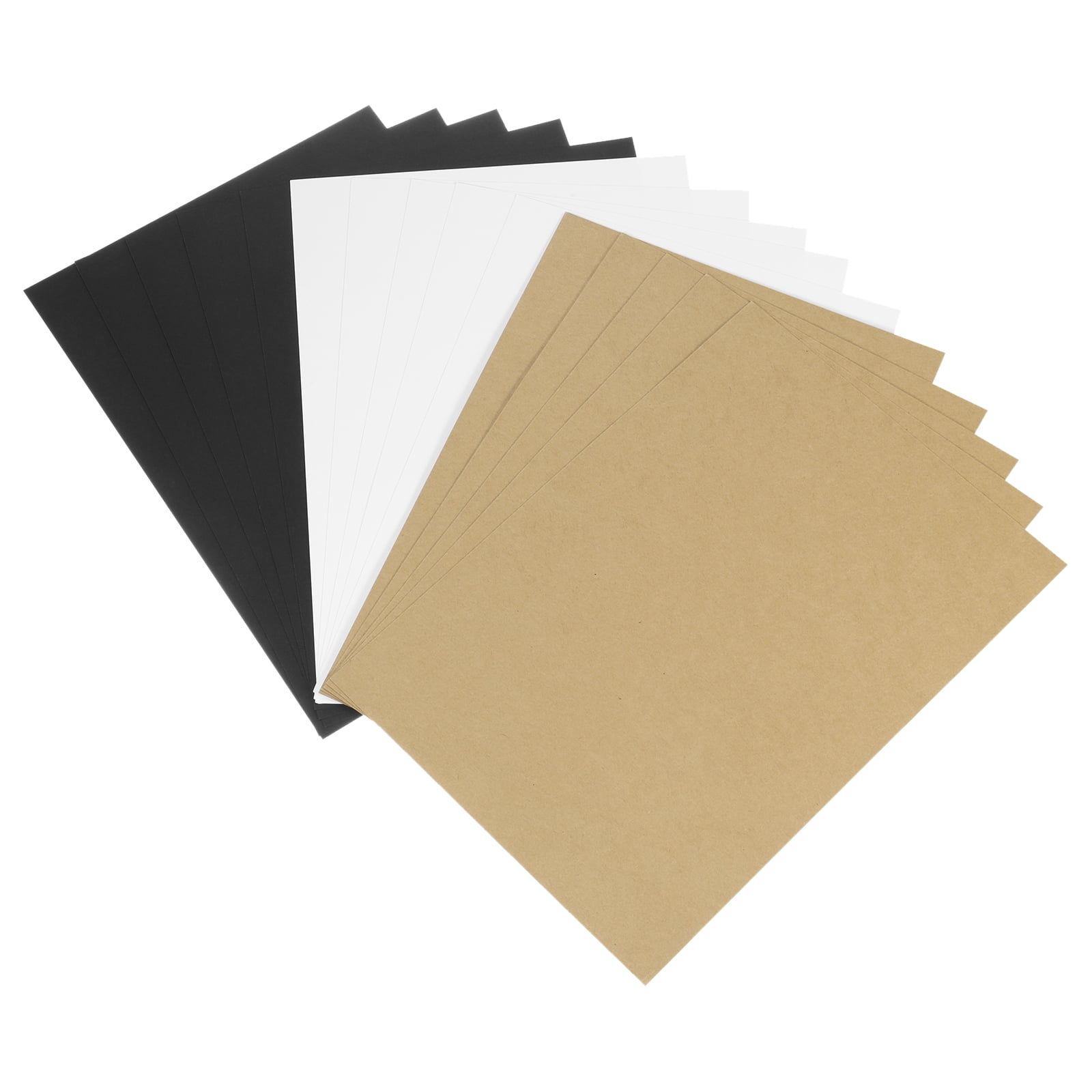 Uxcell 30PCS Black, White, Kraft Cardstock, 8" x 12" Origami Cardstock ...