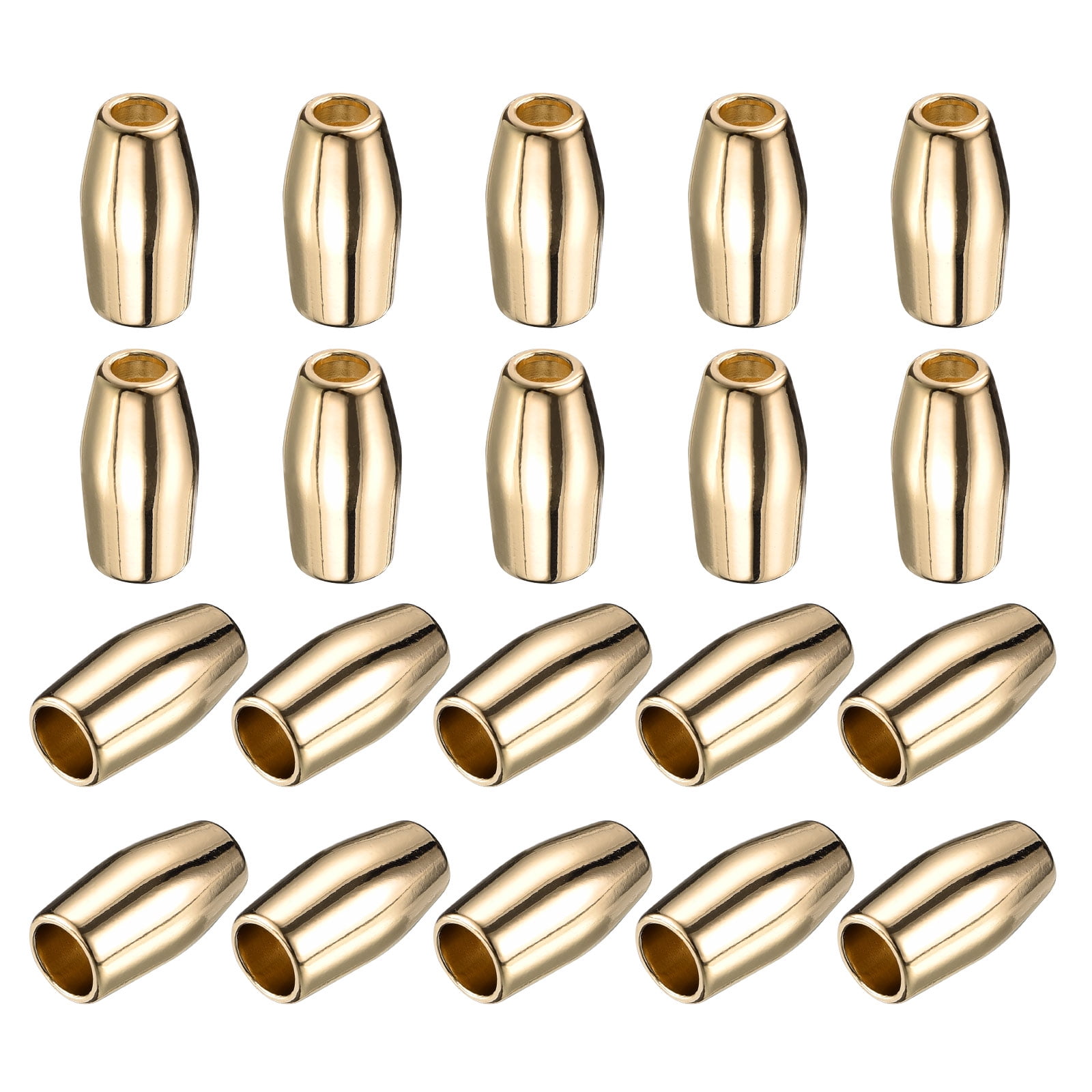 Uxcell 30Pack 3.7mm Metal Bell Stopper Conical Cord Ends Lock Rope ...