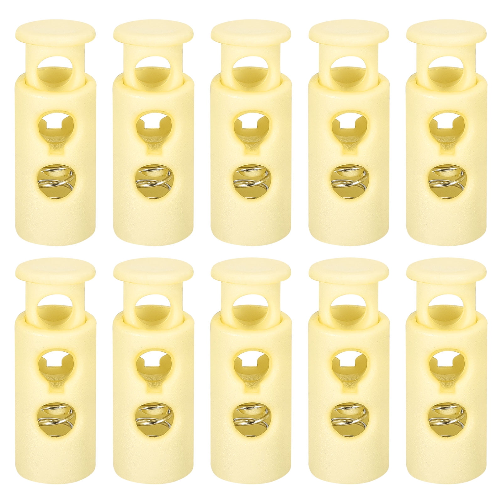 Uxcell 30Pack 4mm Cord Lock Plastic Double Hole Spring Toggle Stoppers ...