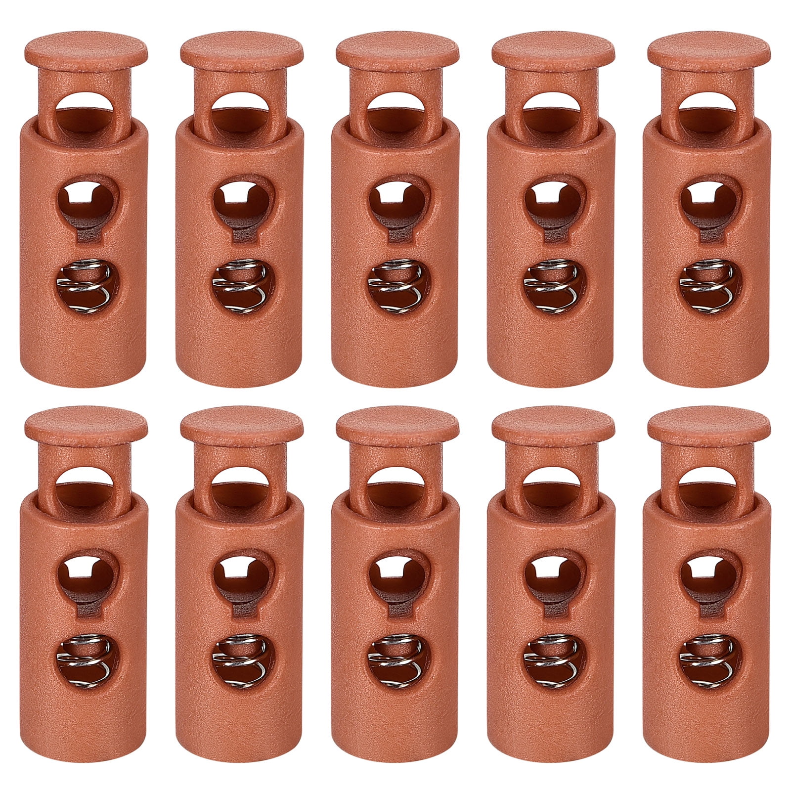 Uxcell 30Pack 4mm Cord Lock Plastic Double Hole Spring Toggle Stoppers ...