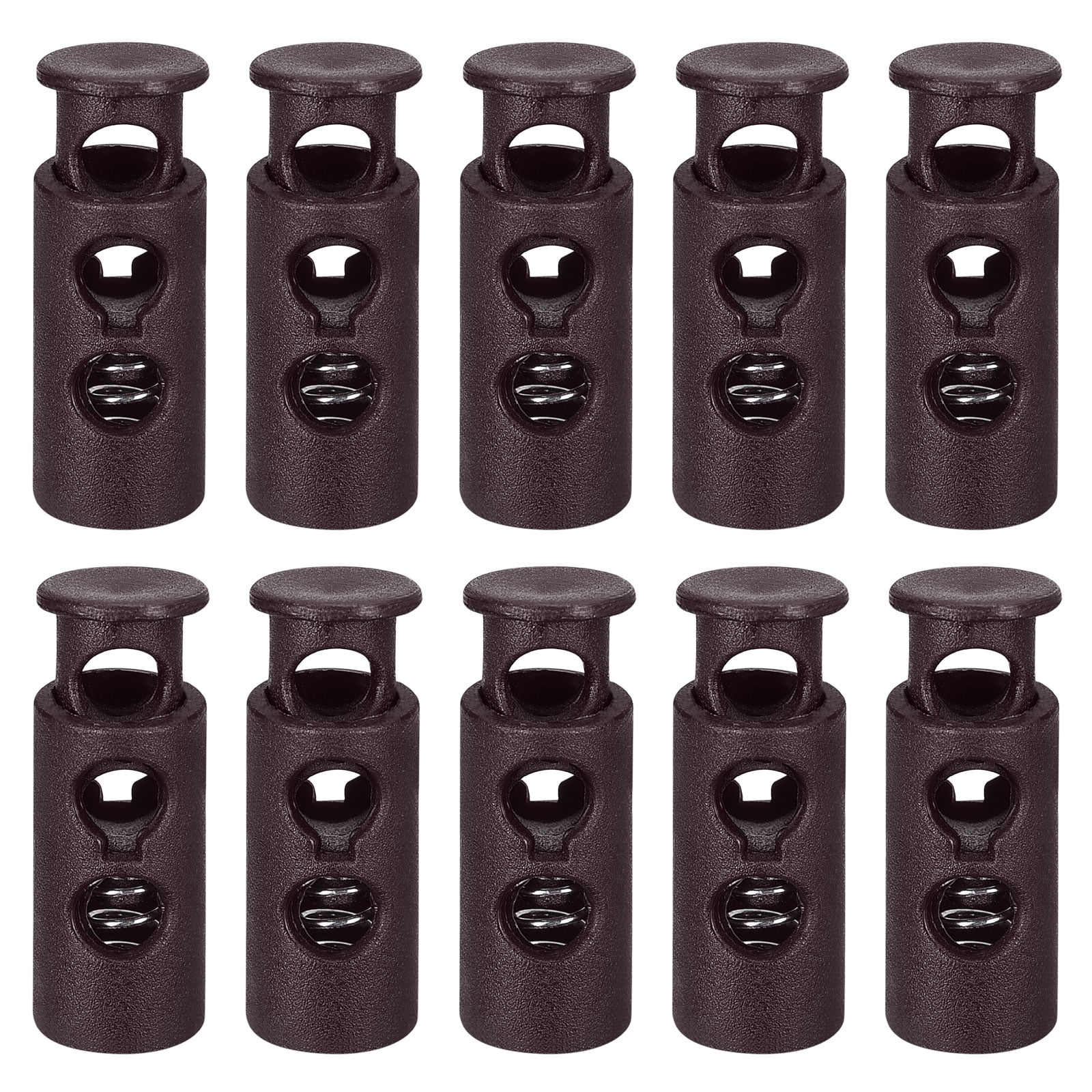 Uxcell 30Pack 4mm Cord Lock Plastic Double Hole Spring Toggle Stoppers ...