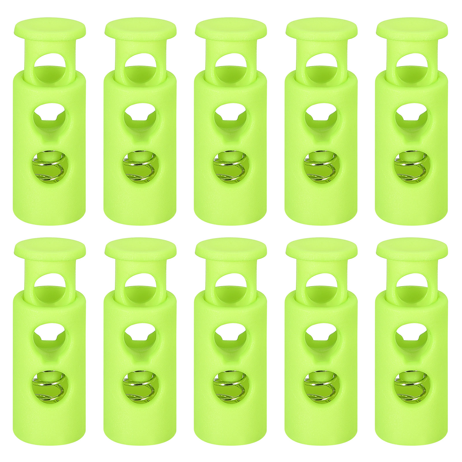 Uxcell 30Pack 4mm Cord Lock Plastic Double Hole Spring Toggle Stoppers ...