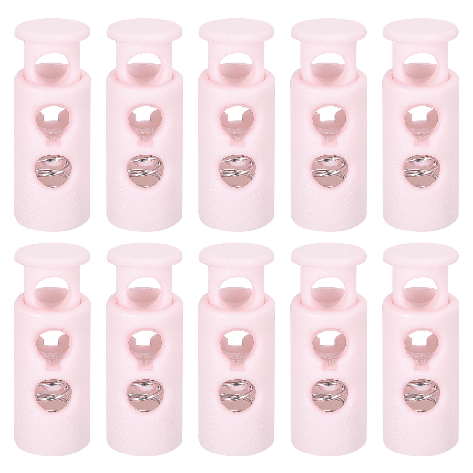 Uxcell 30Pack 4mm Cord Lock Plastic Double Hole Spring Toggle Stoppers ...