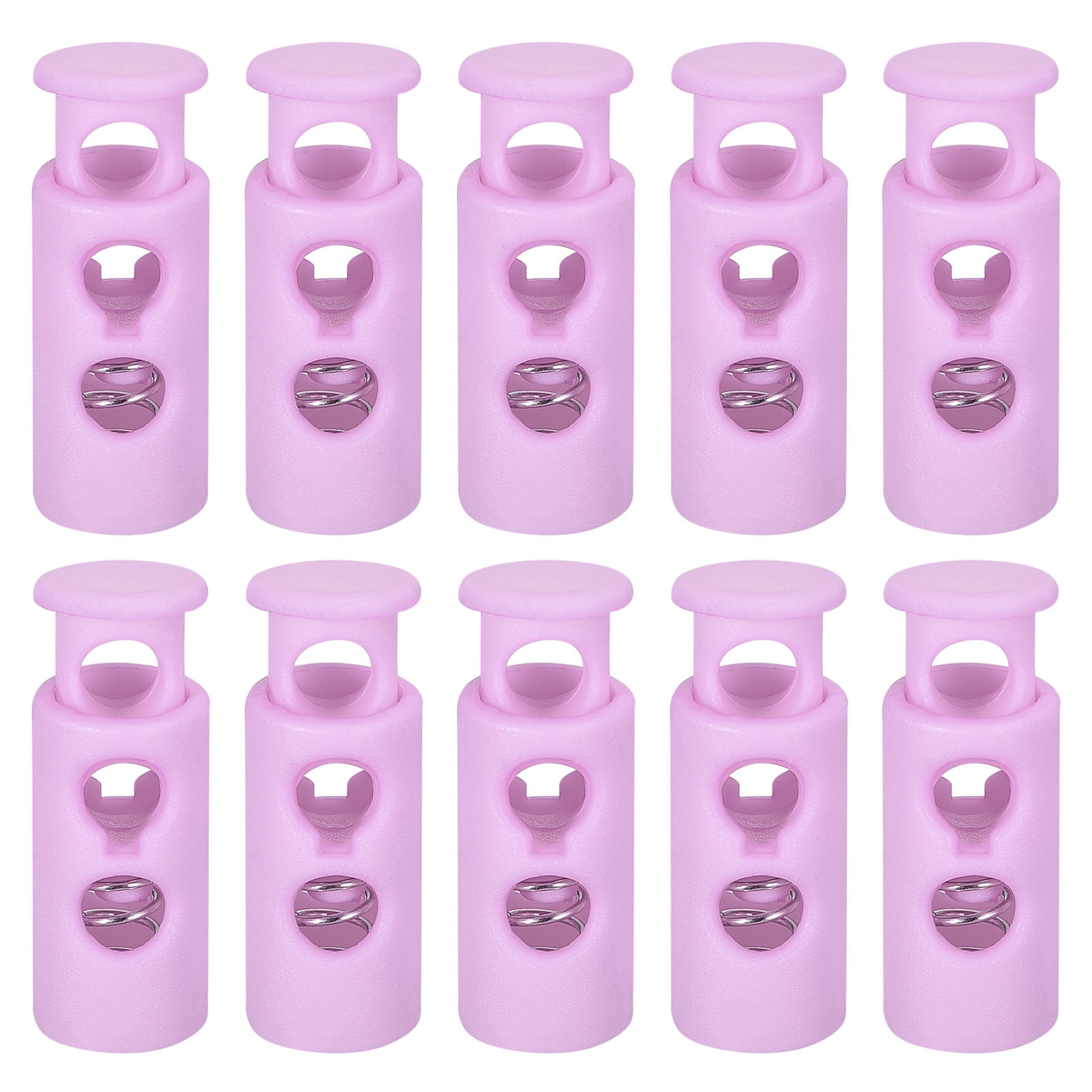 Uxcell 30Pack 4mm Cord Lock Plastic Double Hole Spring Toggle Stoppers ...