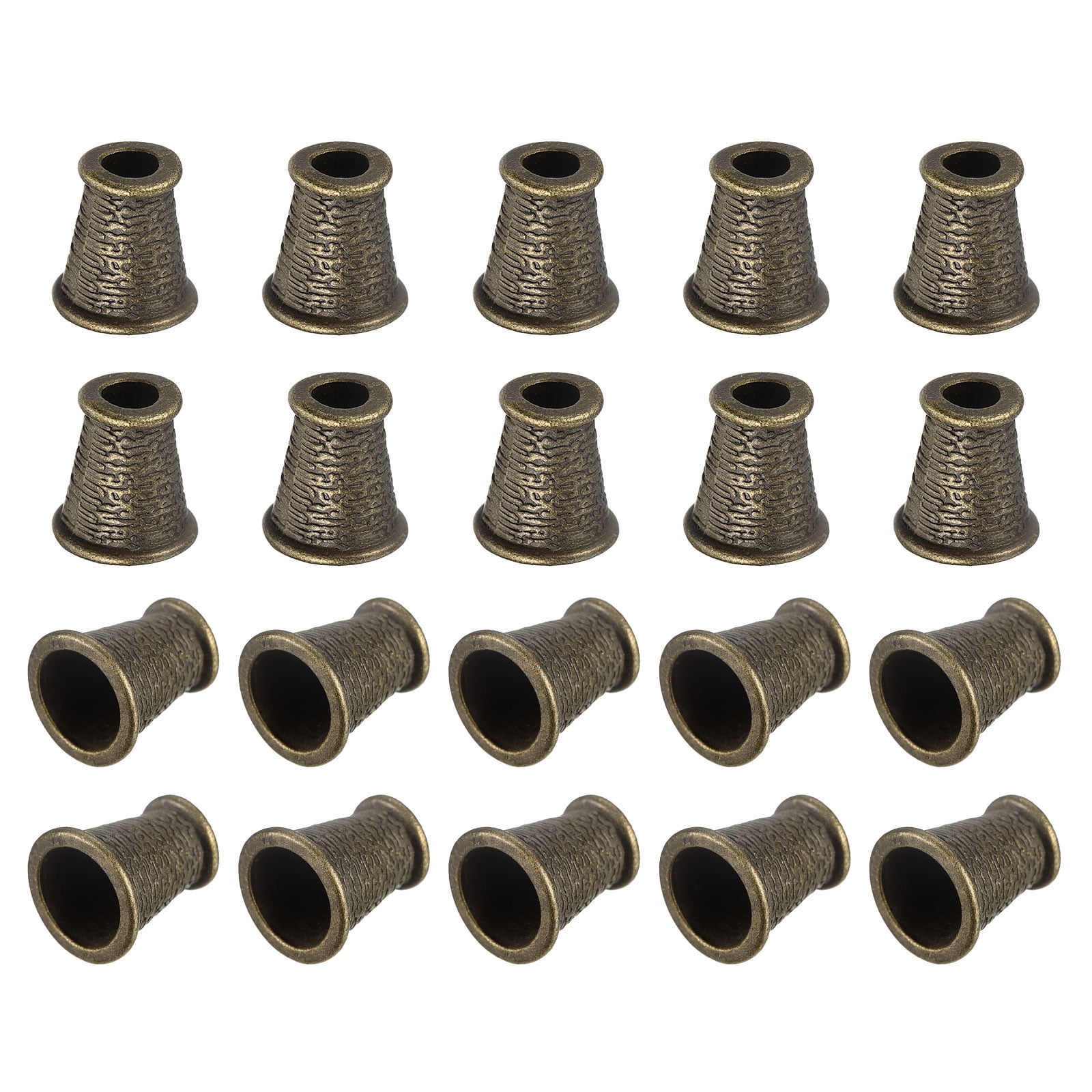 Uxcell 30Pack 4mm Metal Bell Stopper Conical Cord Ends Lock Fastener ...