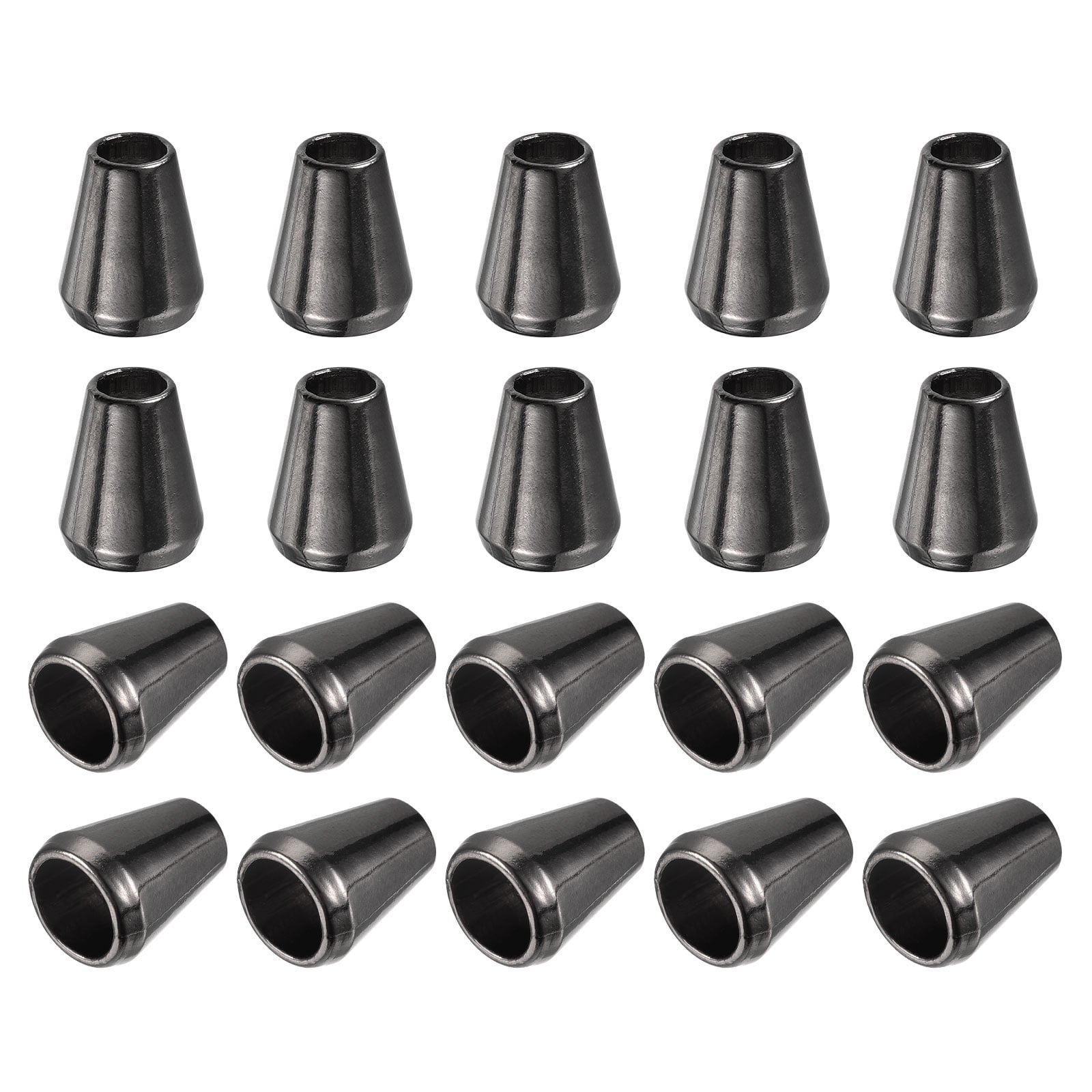 Uxcell 30Pack 5mm Metal Bell Stopper Conical Cord Ends Lock Fastener ...