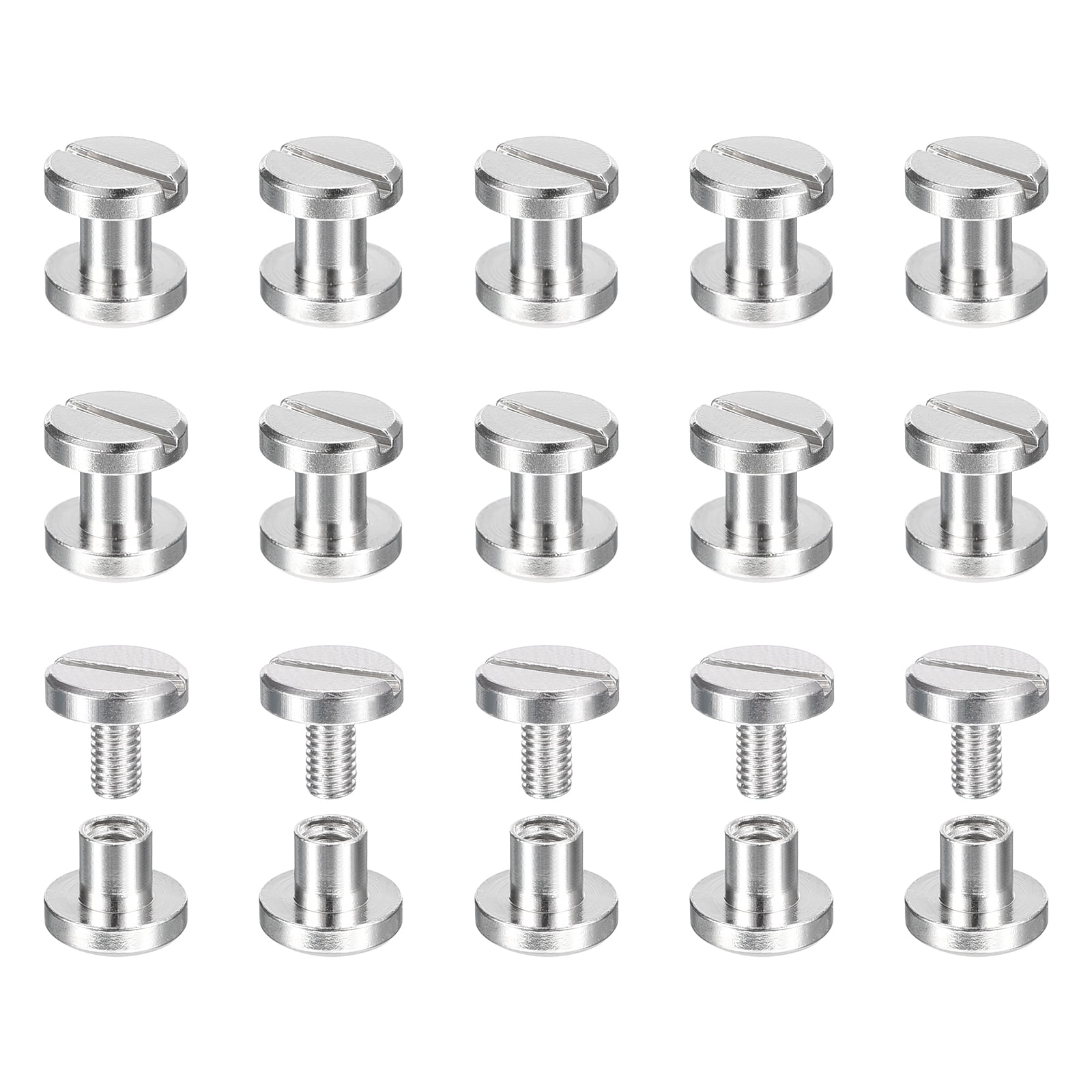 Uxcell 30Pack Brass Chicago Screws, 4x8mm Post Nail Stud Rivets for ...